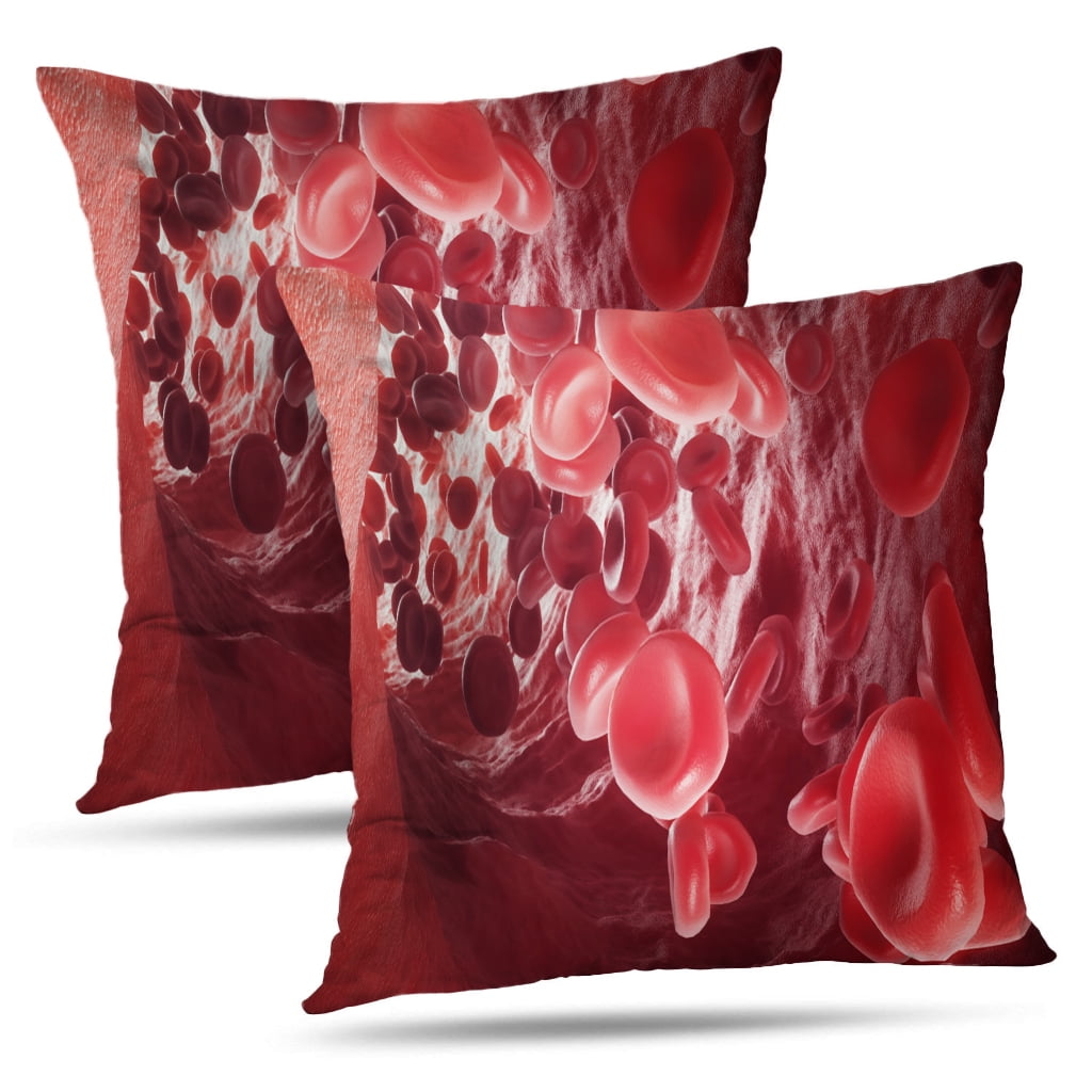 LALILO Throw Pillow Covers Red Vein Living Stream Vein Body Red Human ...