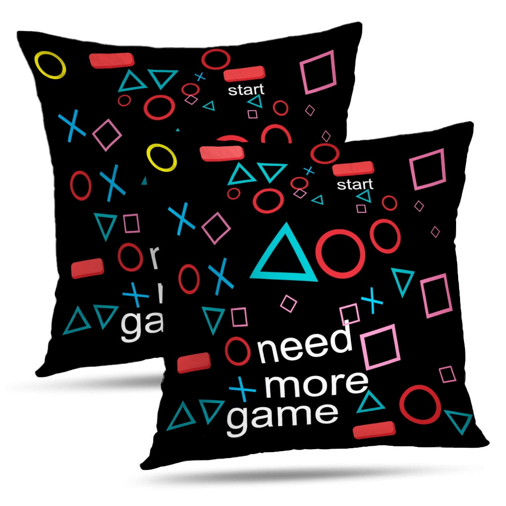 LALILO Throw Pillow Covers Shirt Game Digital Play Retro Art Button ...
