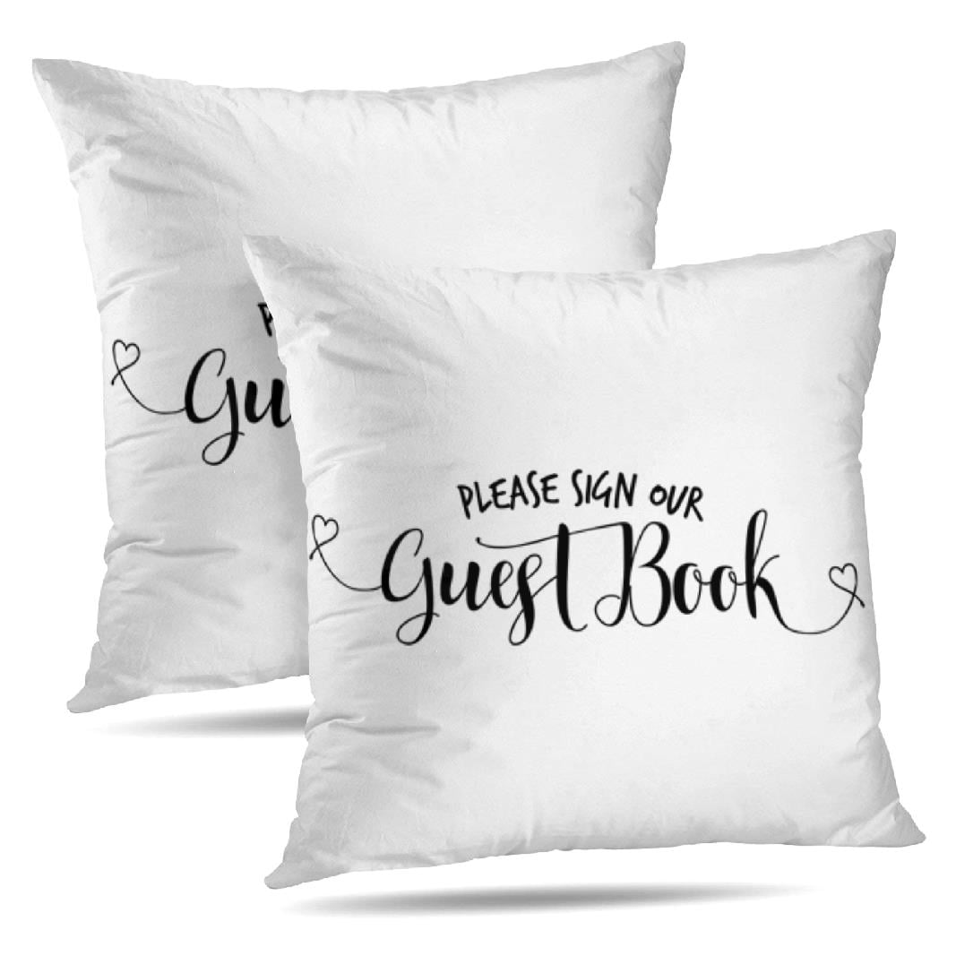LALILO Throw Pillow Covers Sign Guest Book Lettering Letter Script ...