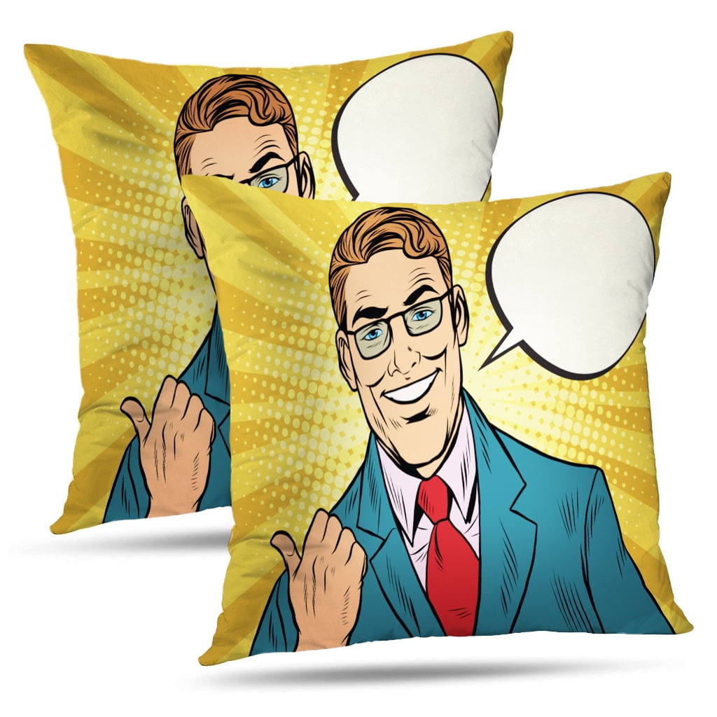 LALILO Throw Pillow Covers Smiling Showing Big Pop Art Retro Art Pop ...