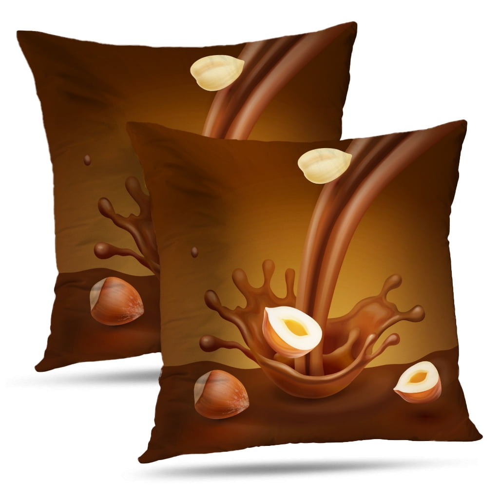 LALILO Throw Pillow Covers Splashes Chocolate With And Nuts Chocolate ...