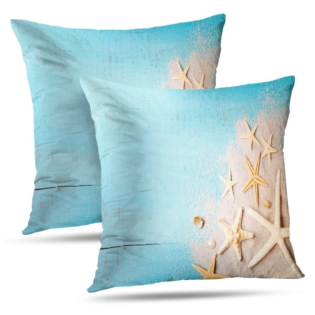 LALILO Throw Pillow Covers Starfish And Seashell Sand Summer Holidays ...