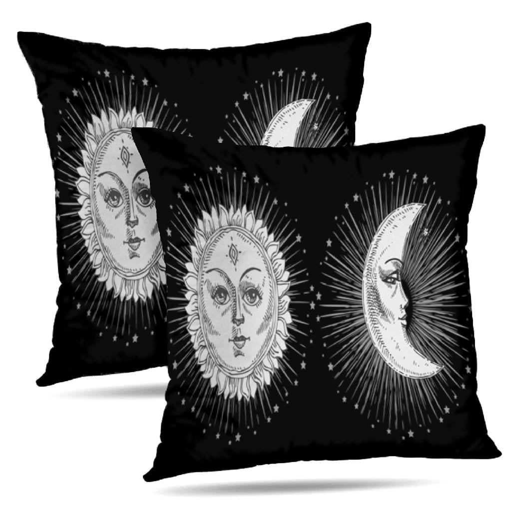 LALILO Throw Pillow Covers Sun And Moon With Can And Bags Day And ...