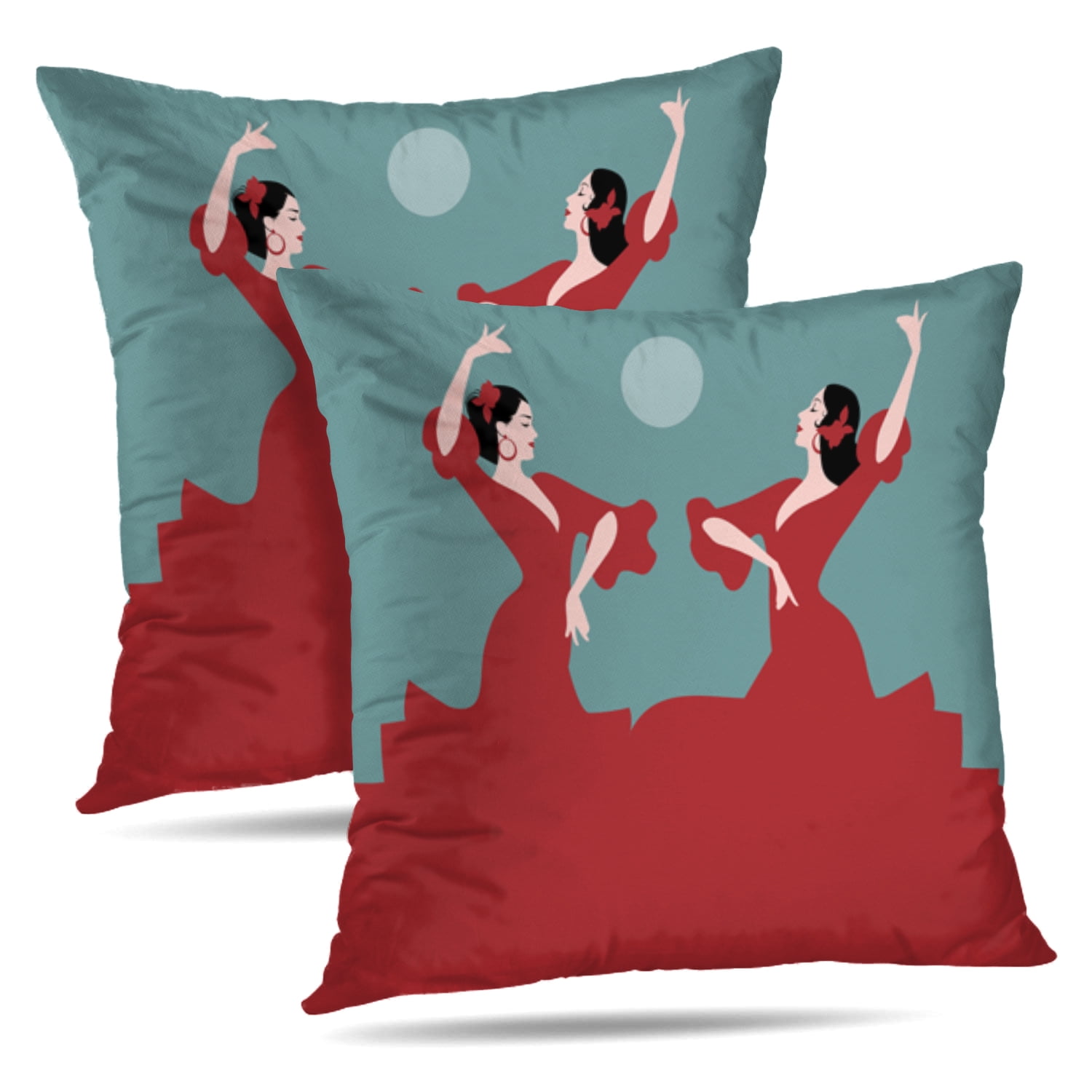 LALILO Throw Pillow Covers Two Spanish Dancing Typical Dance Moon ...