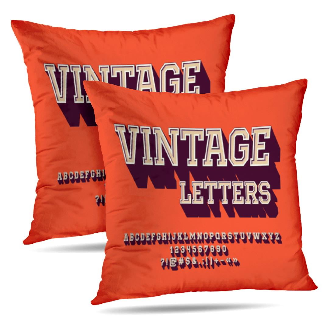 LALILO Throw Pillow Covers Vintage Letters Retro Alphabet Numbers ...