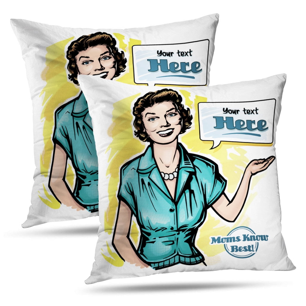 LALILO Throw Pillow Covers Vintage Retro Art Woman Advertisement Retro ...