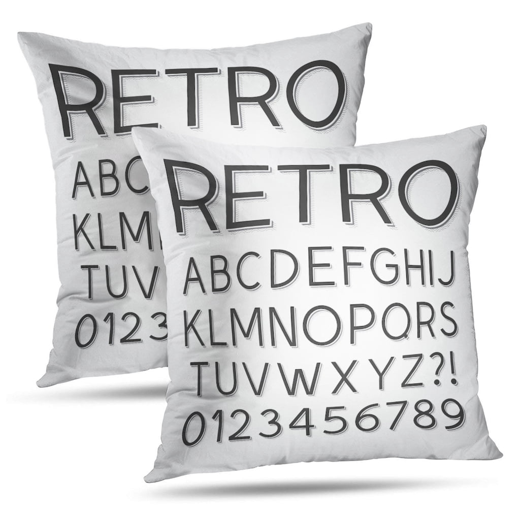 LALILO Throw Pillow Covers Vintage Retro Font And Numbers Font Retro ...