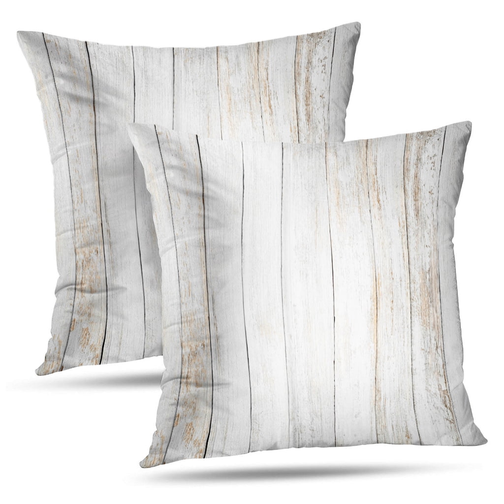LALILO Throw Pillow Covers Vintage White Wood Old Weathered Wood Rustic ...