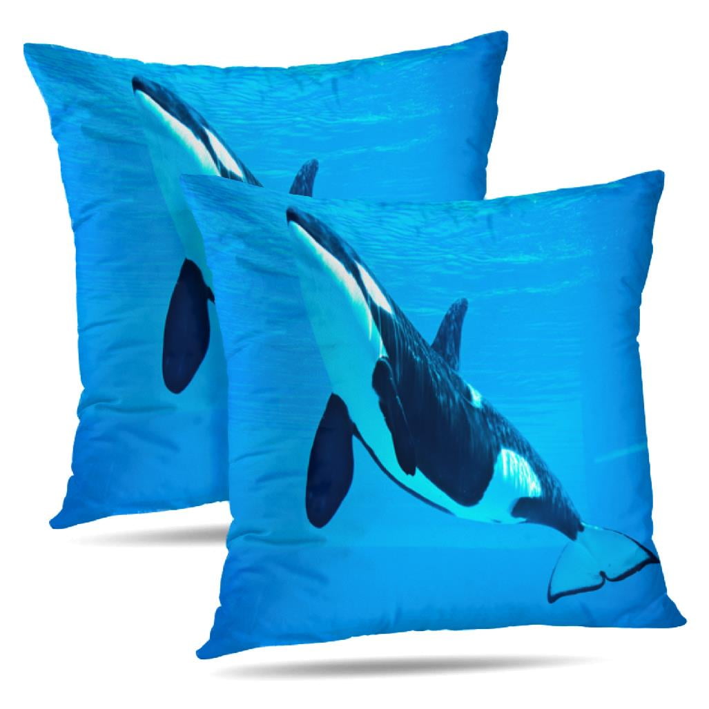 LALILO Throw Pillow Covers Whale Whale Underwater Blue Pool Water ...