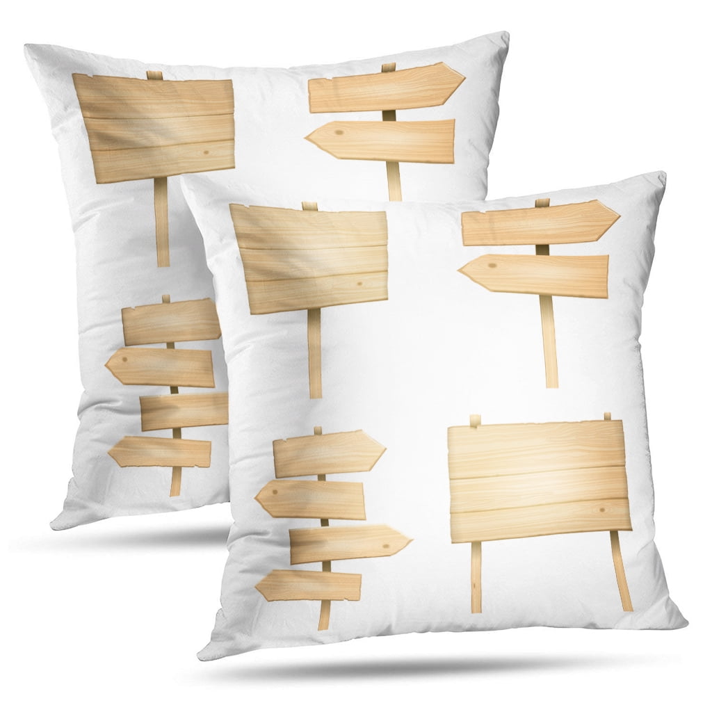 LALILO Throw Pillow Covers Wooden Signs Sign Wooden Wood Signboard Road ...