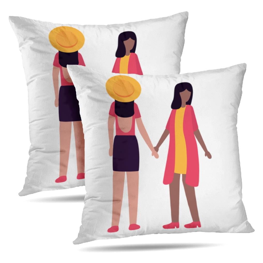 LALILO Throw Pillow Covers Young Girls Couple Friends Characters ...