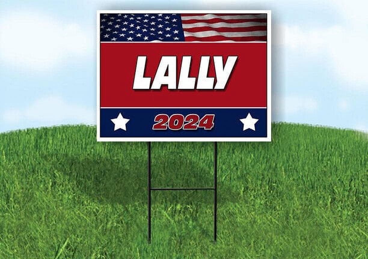 LALLY FLAG RED 2024 18inx24in Yard Road Sign w/ Stand - Walmart.com