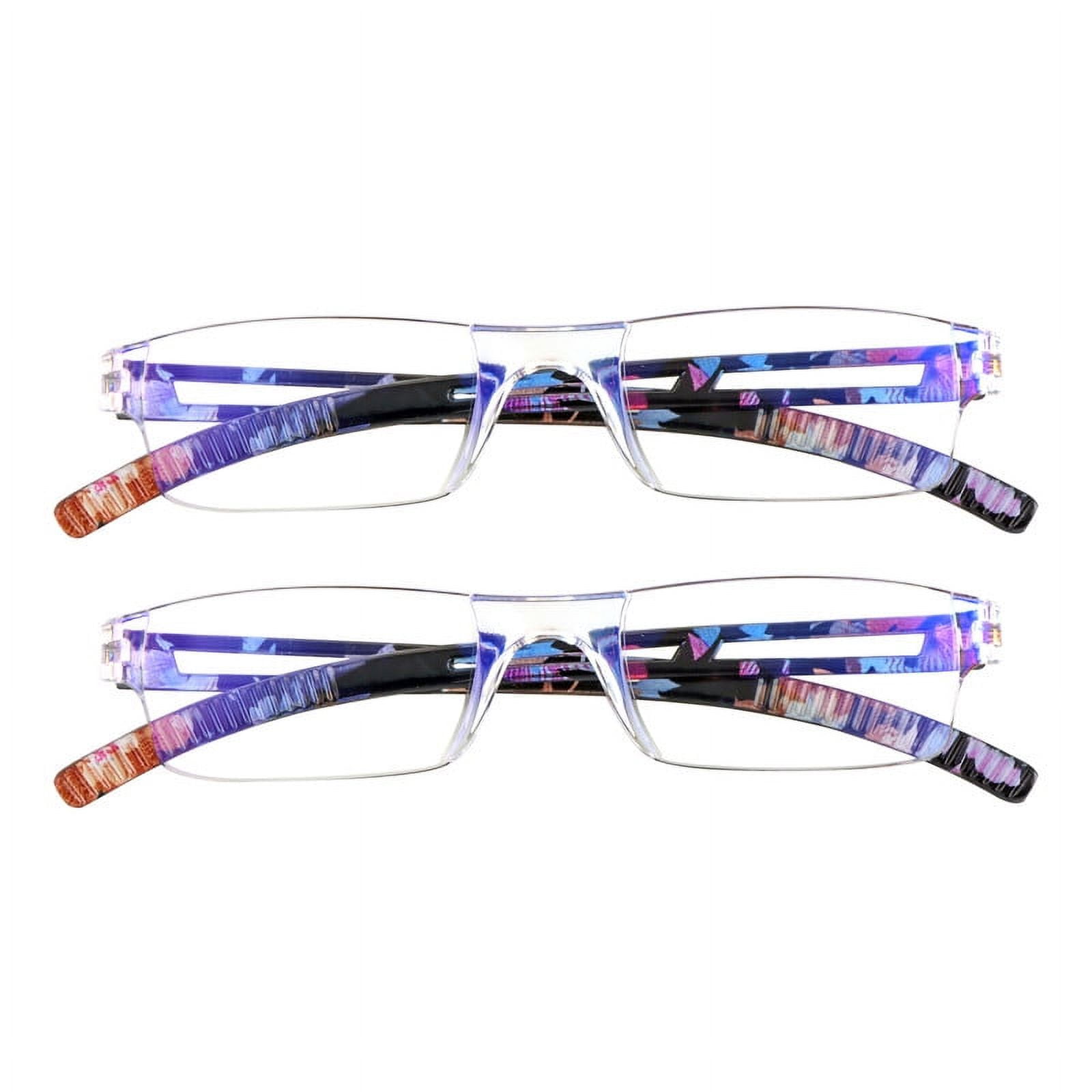 LAMBBAA 2 Pack Reading Glasses, Blue Light Blocking Computer Reading ...