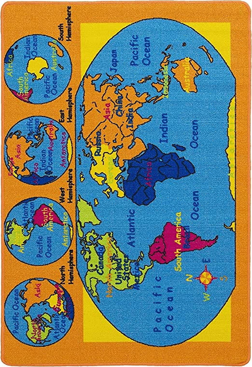 LAMBZY Educational Children Area Rug for Playroom, Kids Room, Nursery ...