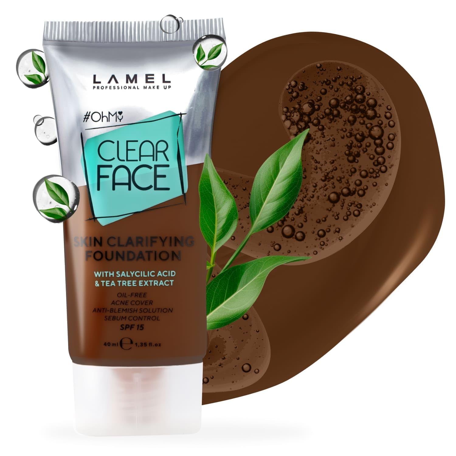 LAMEL OhMy Clear Face Full Coverage Foundation - Acne Coverage ...
