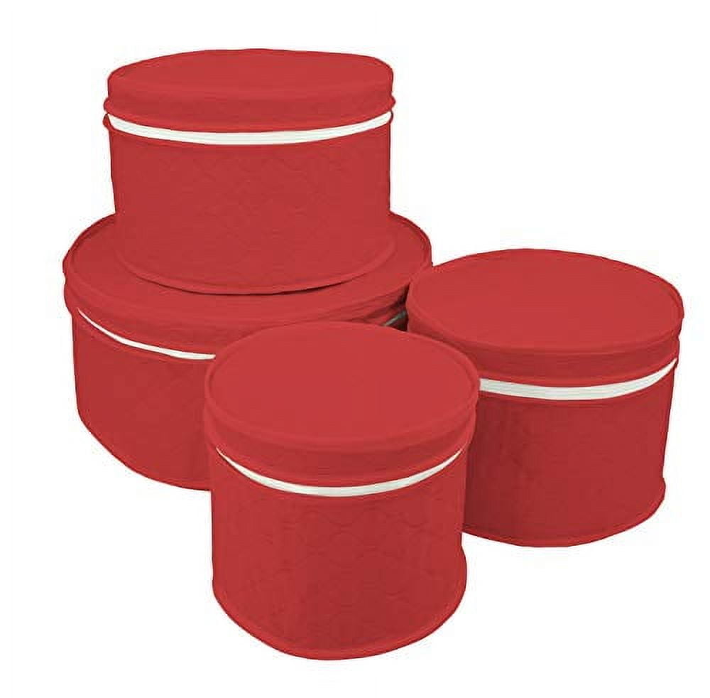 LAMINET 4 Piece Quilted Plate Storage Set - Holds Up to 48 Plates with ...