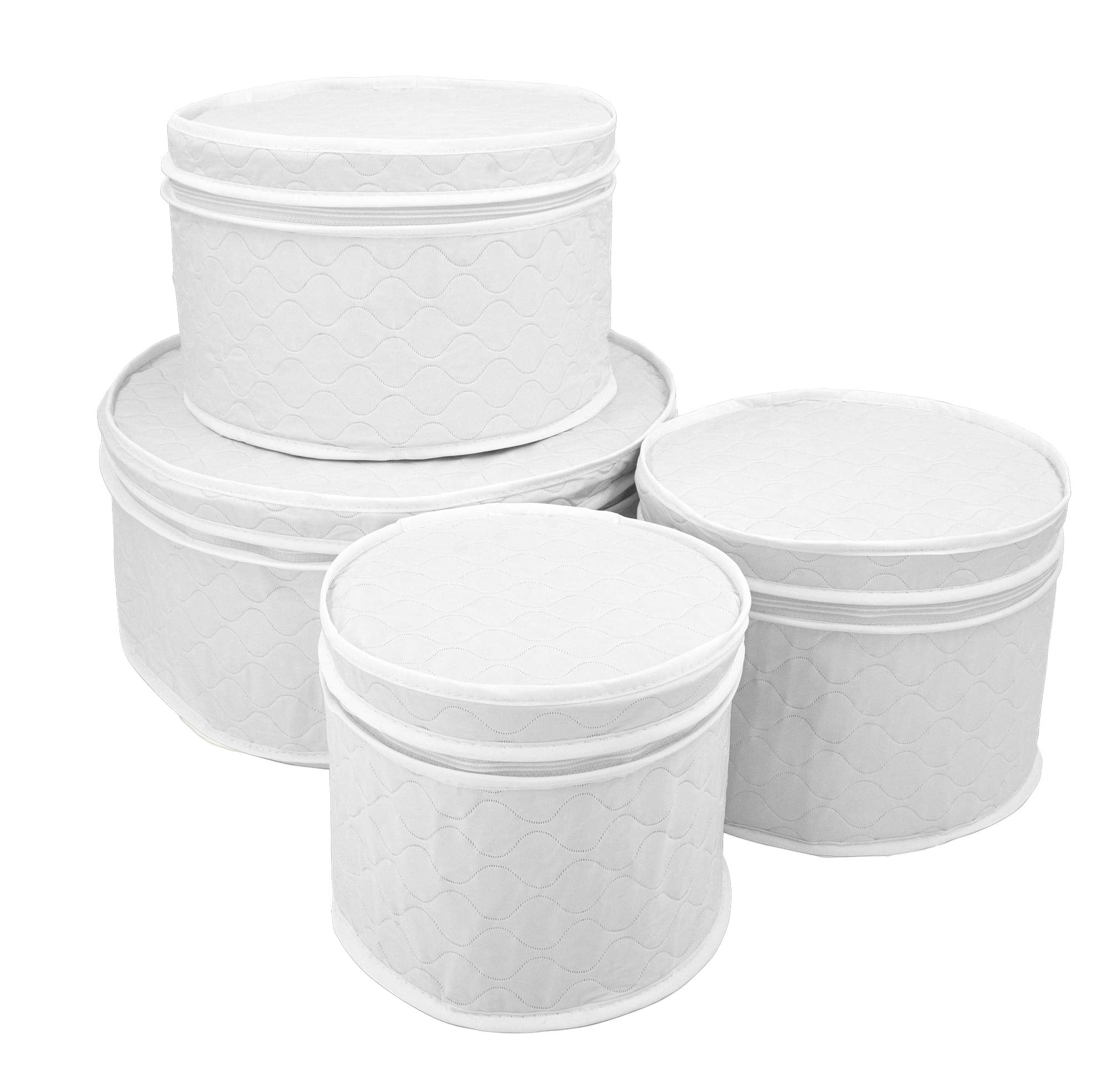 LAMINET 4 Piece Quilted Plate Storage Set - Holds Up to 48 Plates with ...