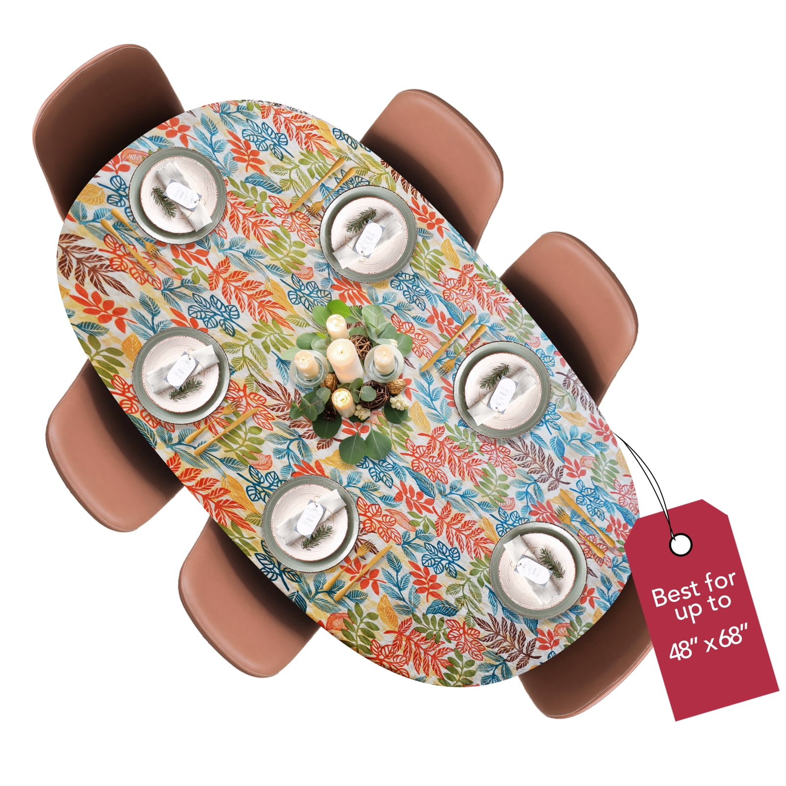 LAMINET Deluxe Elastic Edged Flannel Backed Vinyl Fitted Table Cover ...