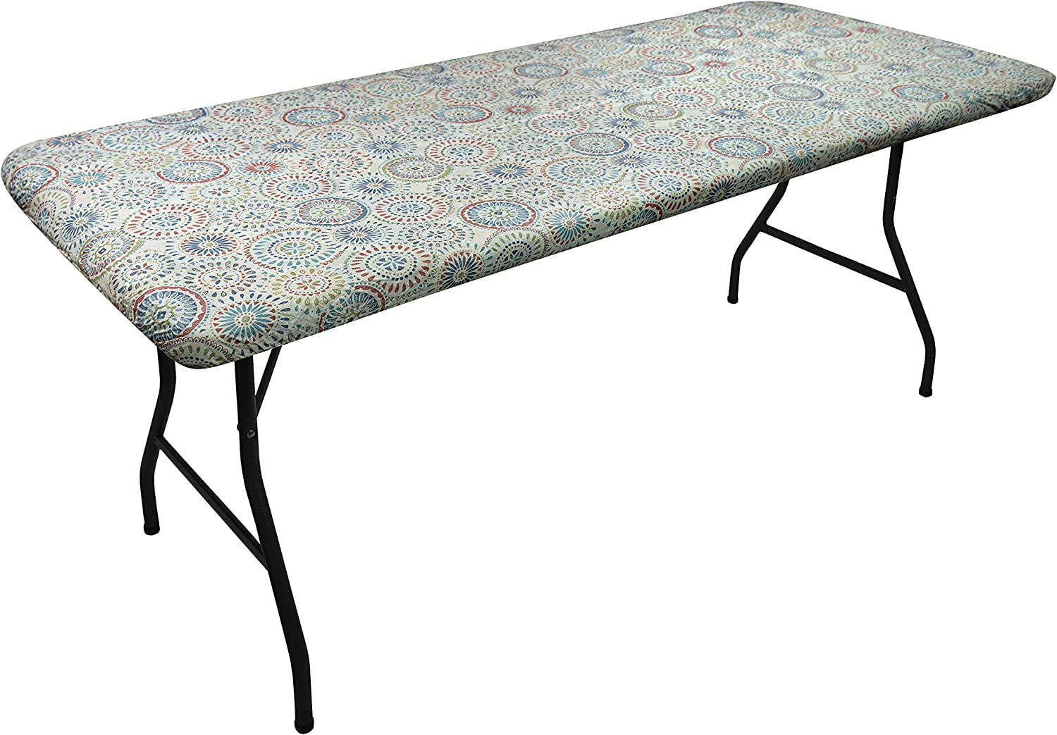 LAMINET Deluxe Elastic Edged Flannel Backed Vinyl Fitted Table Cover ...