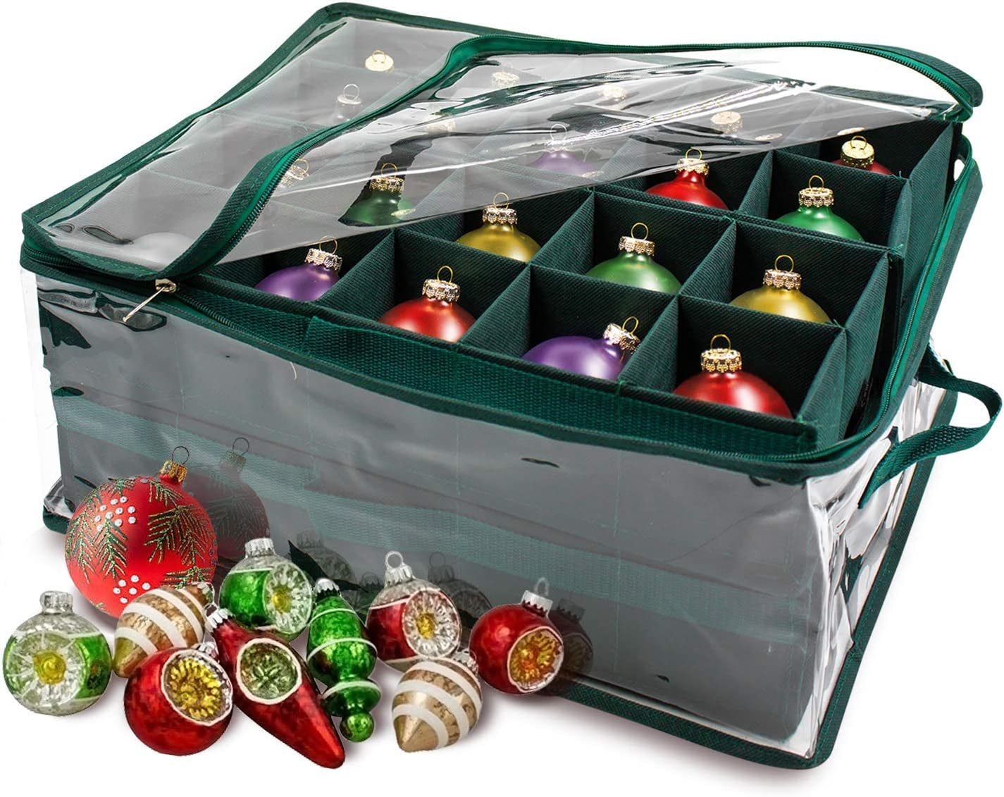 LAMINET Holiday Christmas Ornament Storage Container for 40 Ornaments ...