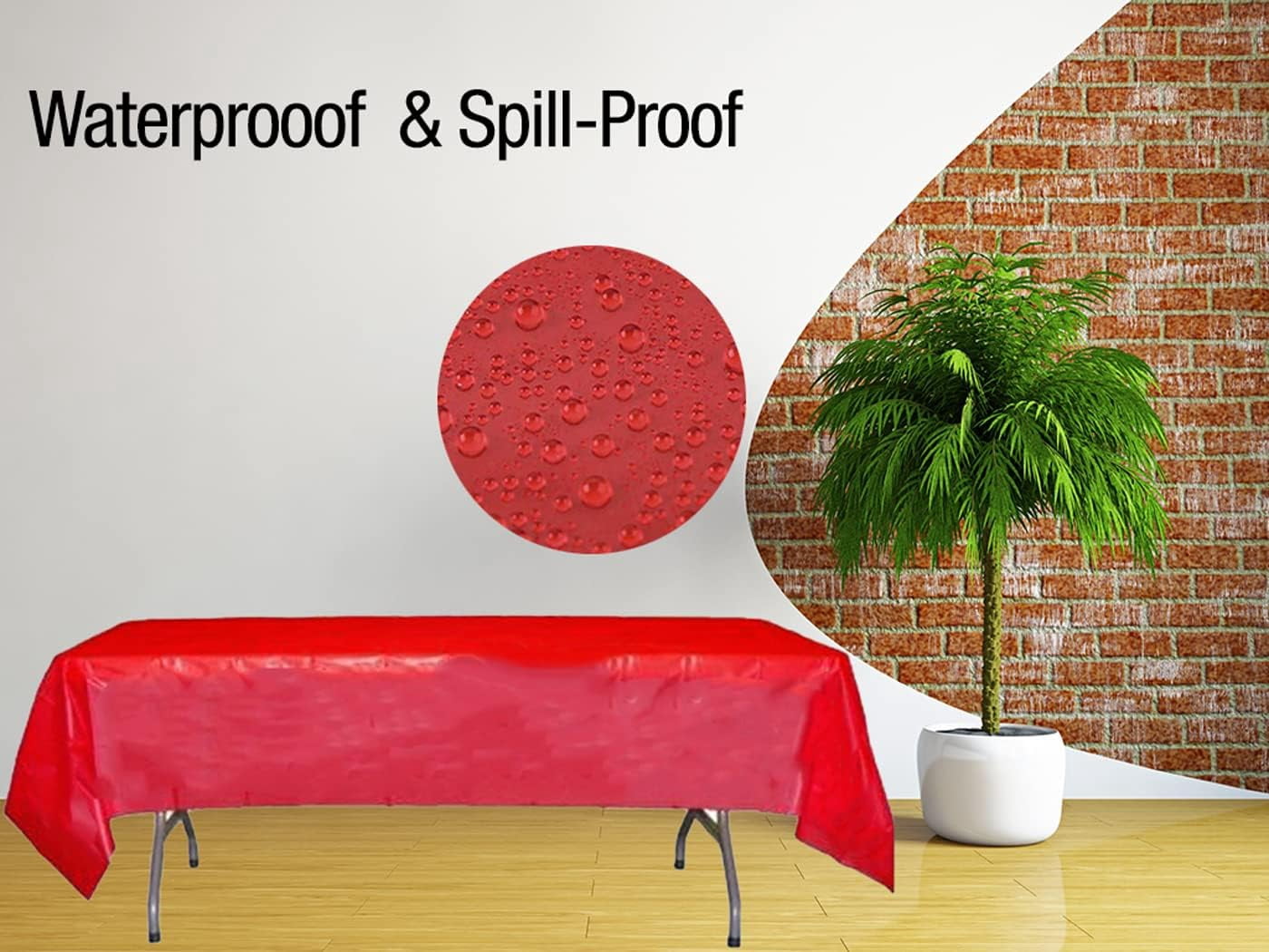 LAMINET Premium Disposable Tablecovers - SET OF 1 - RED - 54" x 108 ...