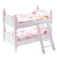 LAMIRO 1/12 Scale Dollhouse Miniature Furniture Wooden Bunk Bed Doll ...