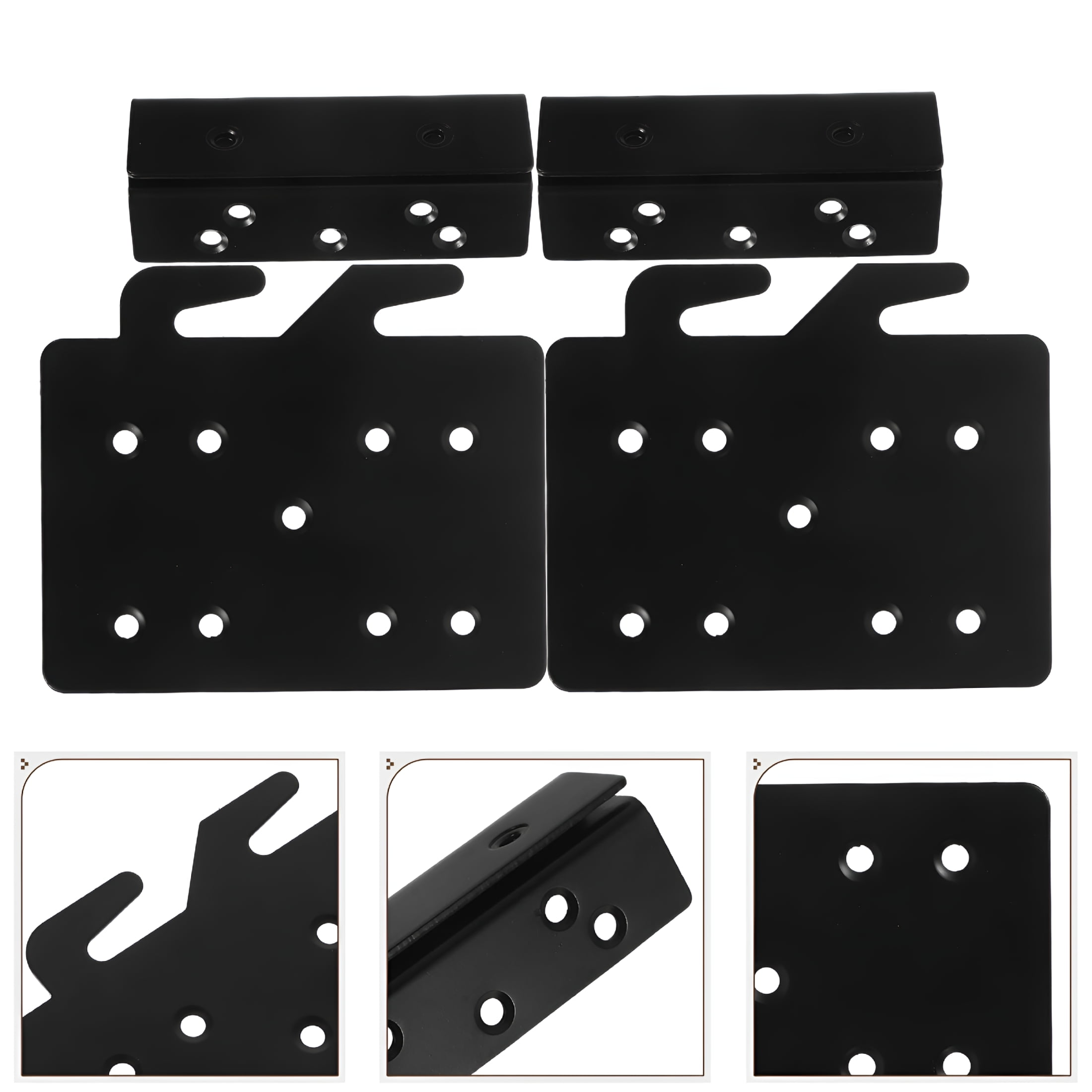 LAMIRO 1 Set Bed Rail Hook Plates Heavy Duty Frame Hardware Iron Bed ...