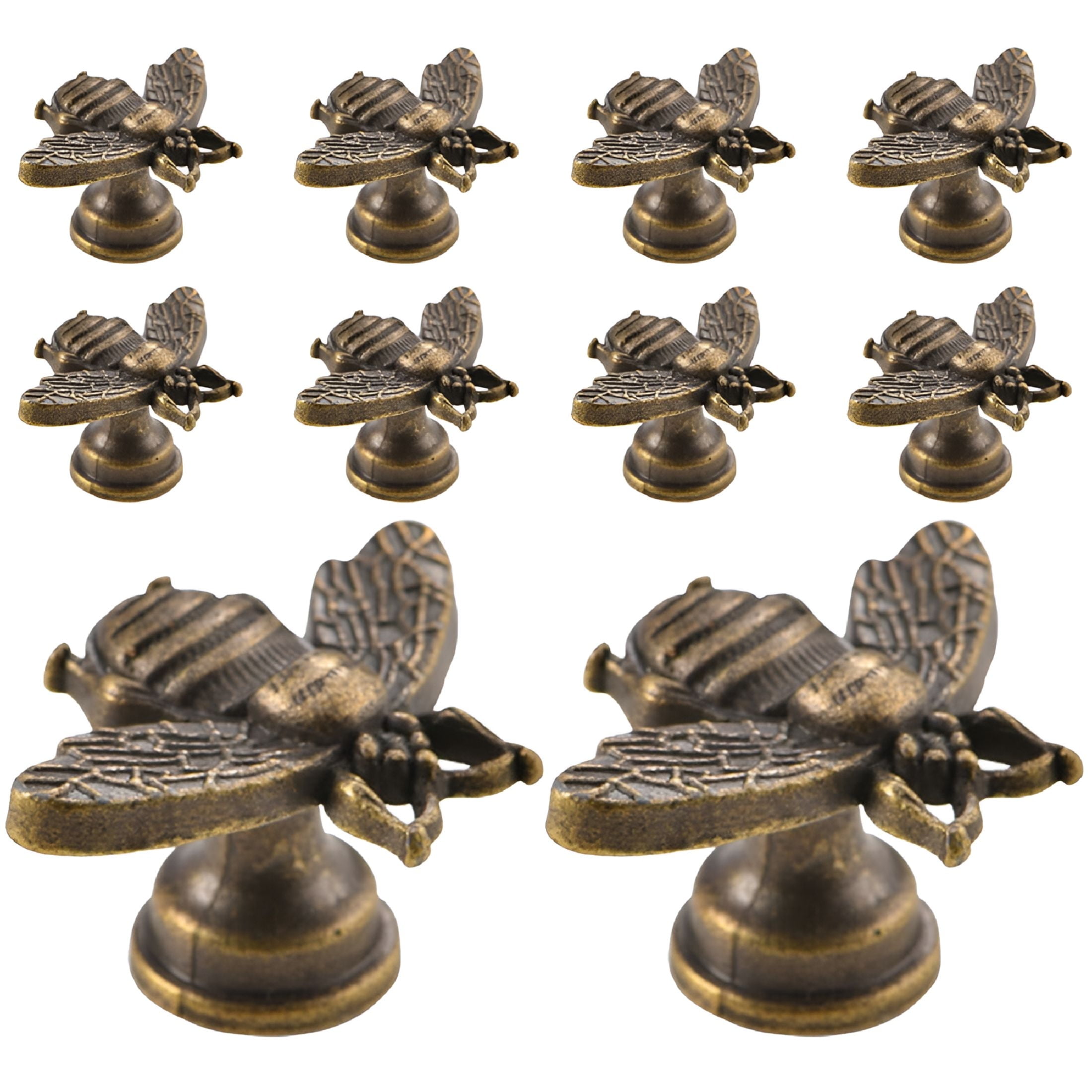 LAMIRO 10 Pcs Bee Shape Cabinet Knobs Antique Pull Handles for Door ...