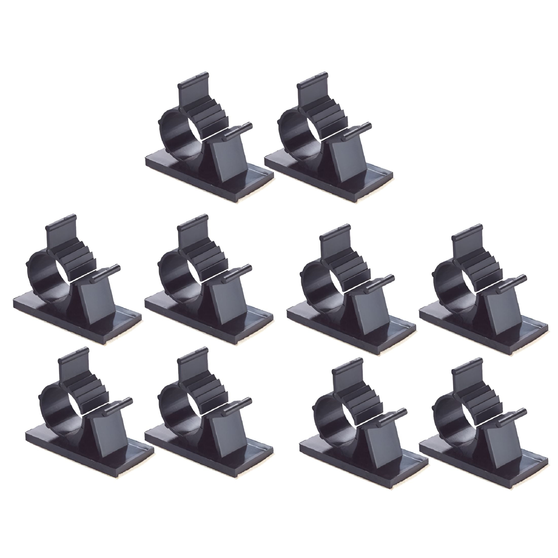 LAMIRO 10pcs Plastic Clips Black Adhesive Backed Wire Adjustable Cable ...