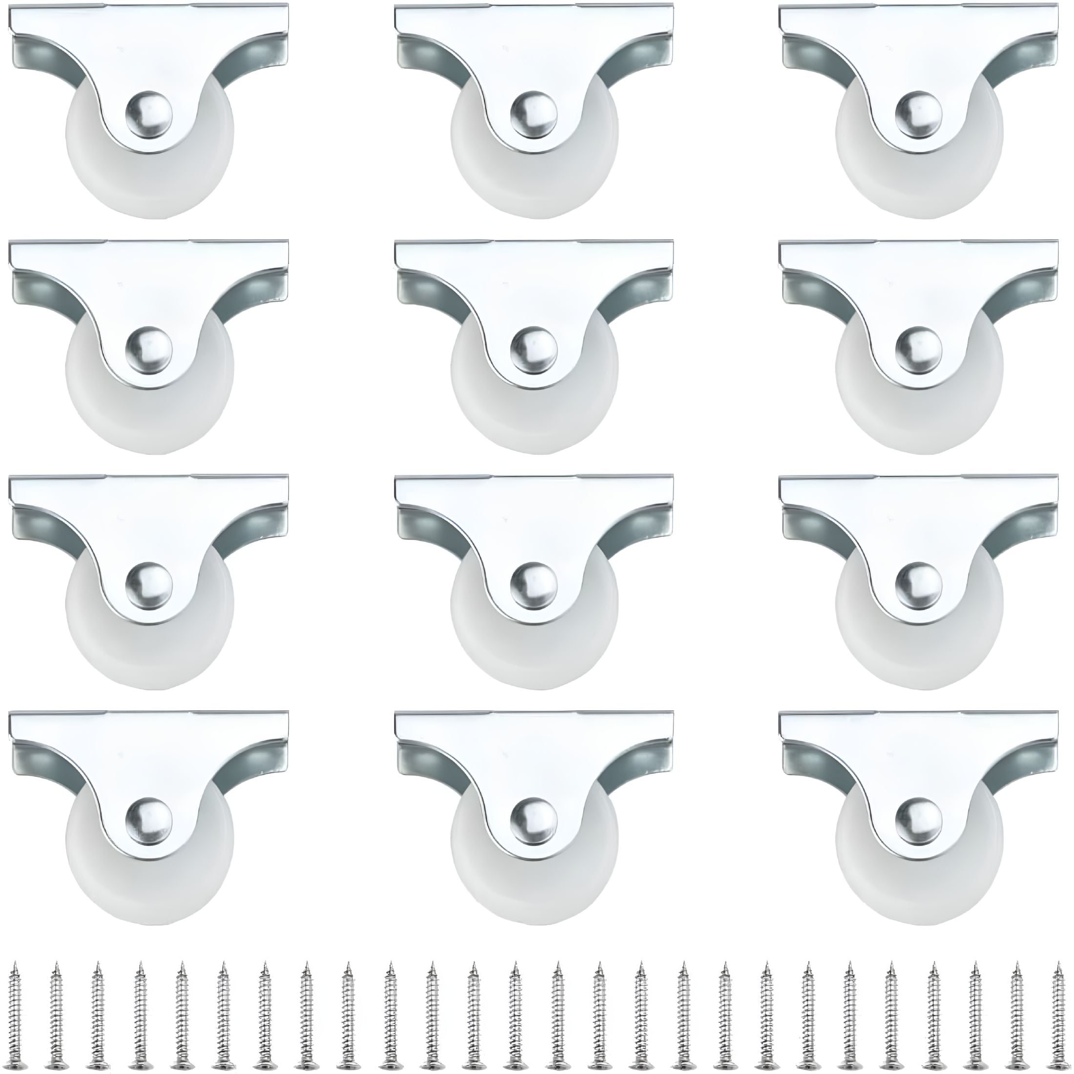 LAMIRO 12 Pack 25mm Fixed Casters Small Furniture Casters Small Rubber ...