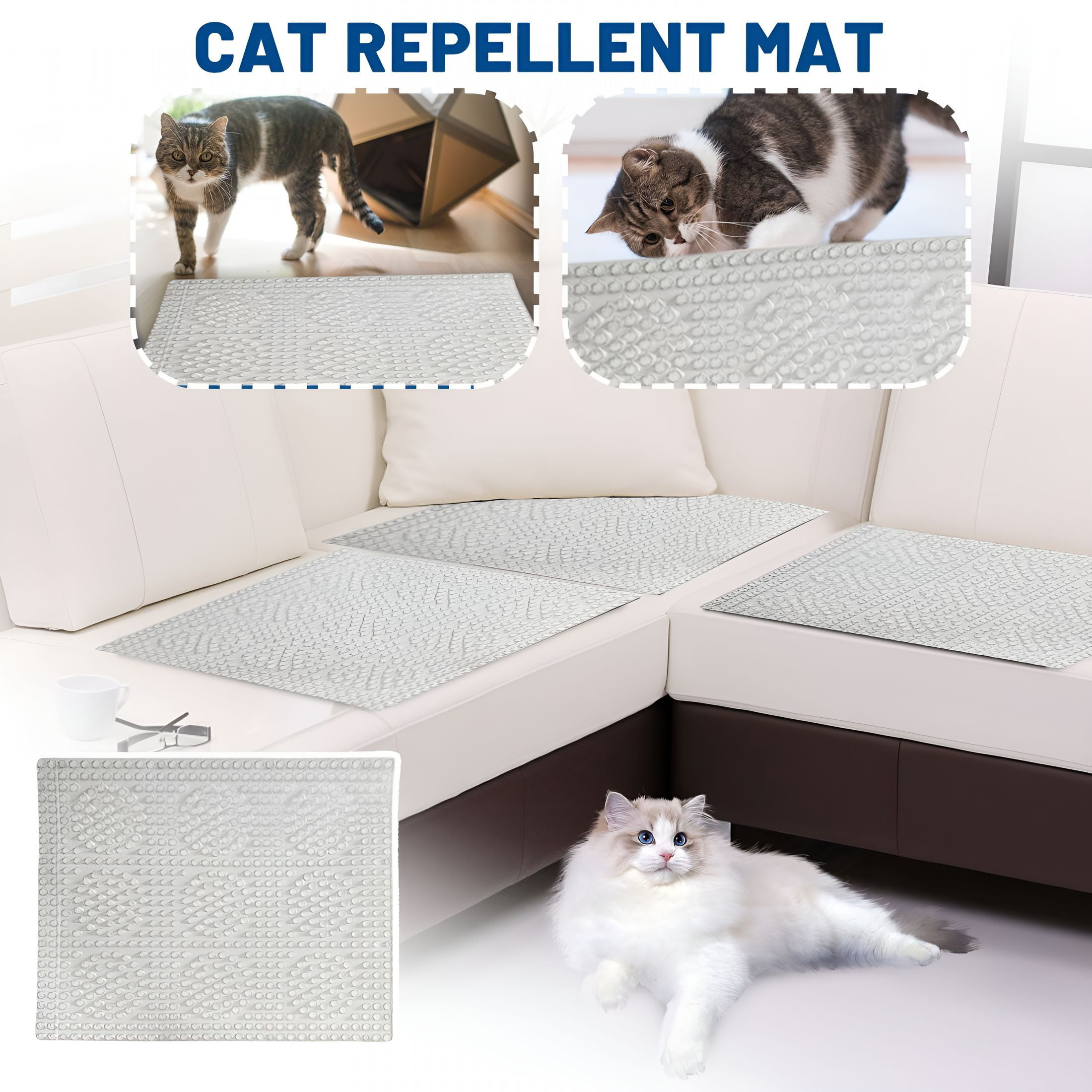 LAMIRO 2 Pack Cat Deterrent Outdoor/Indoor Scat Mat Pet Deterrent ...
