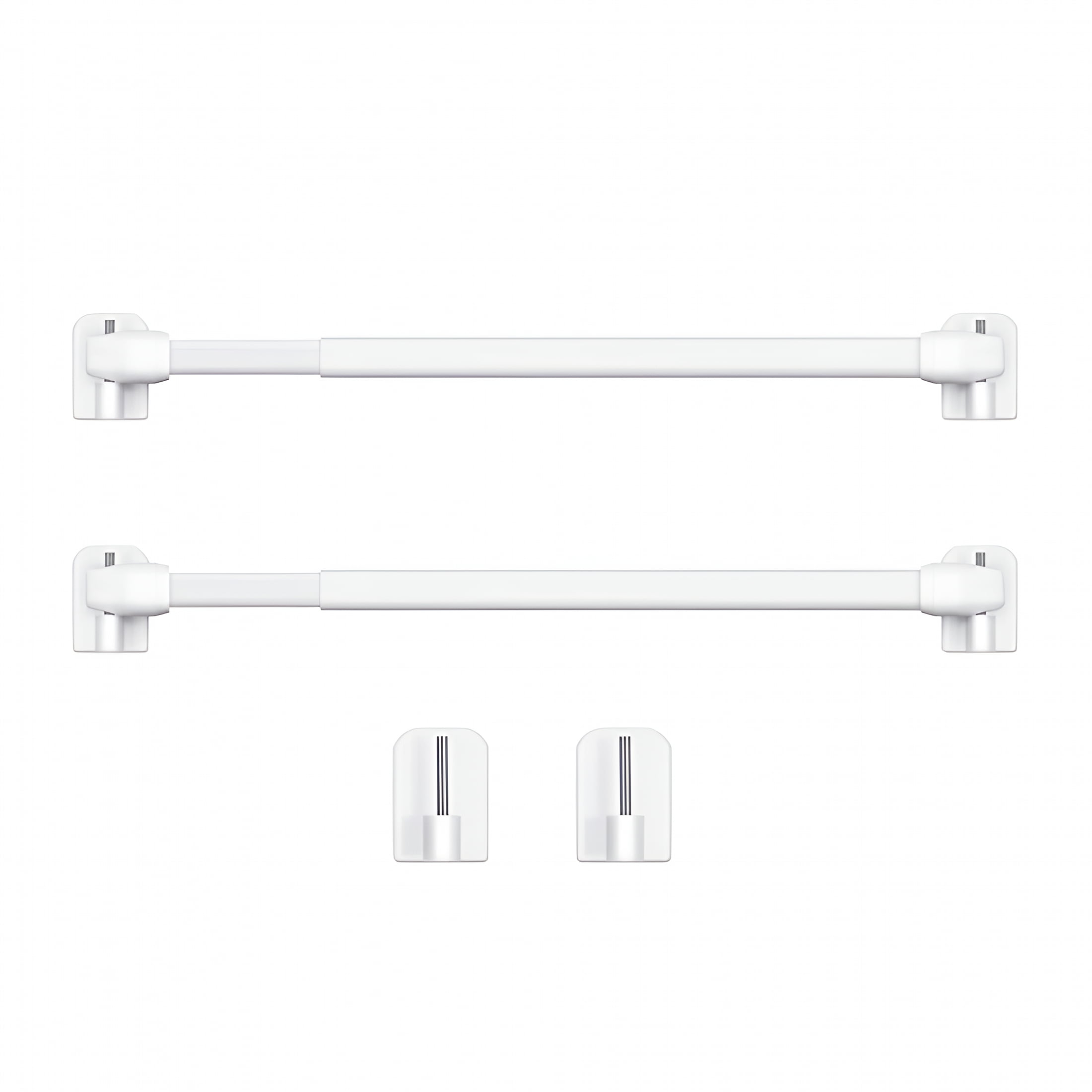 LAMIRO 2 Pieces Adjustable Curtain Rod Extendable Bars Pole Without ...