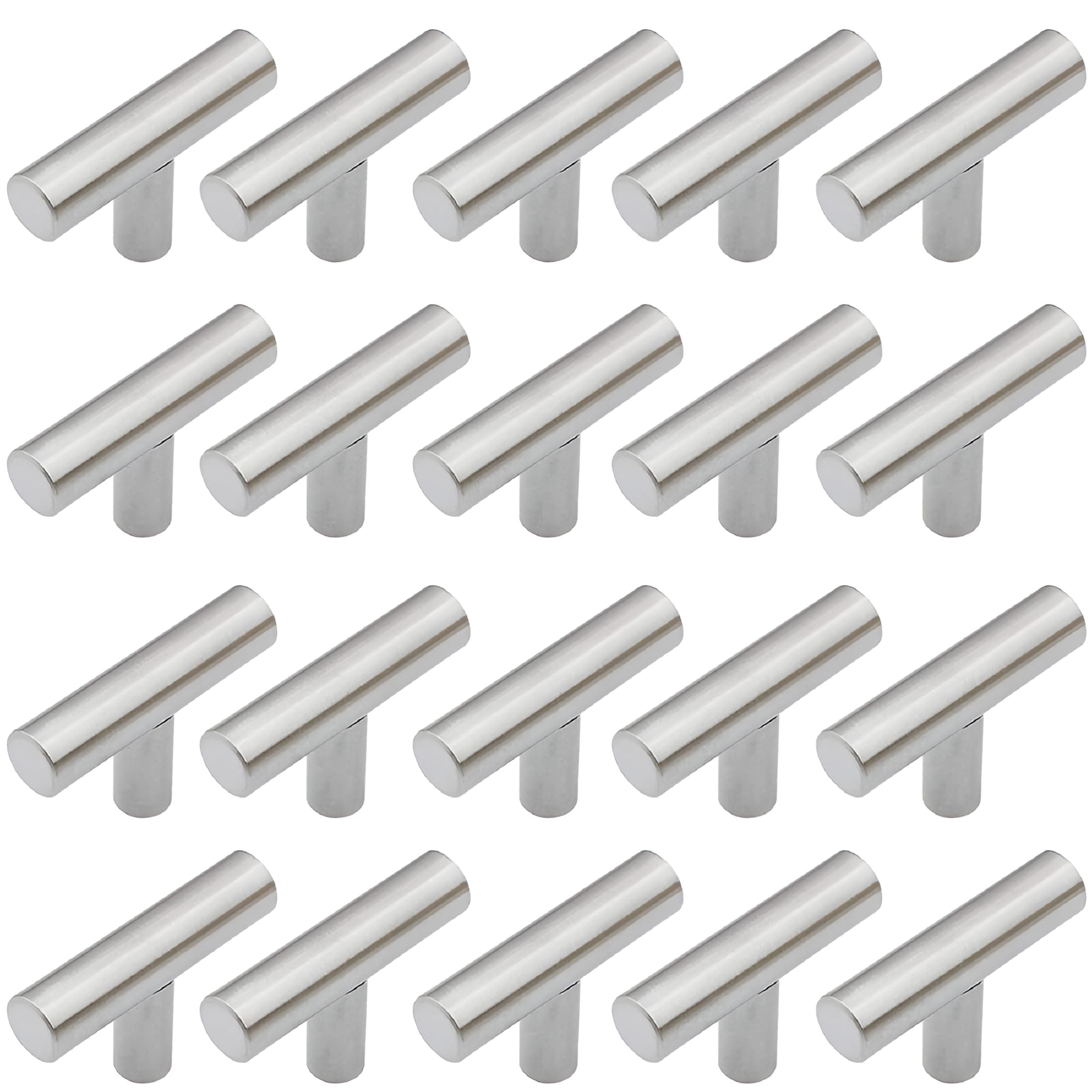 LAMIRO 20Pack Kitchen Hardware for Cabinets Brushed Nickel Cabinet ...