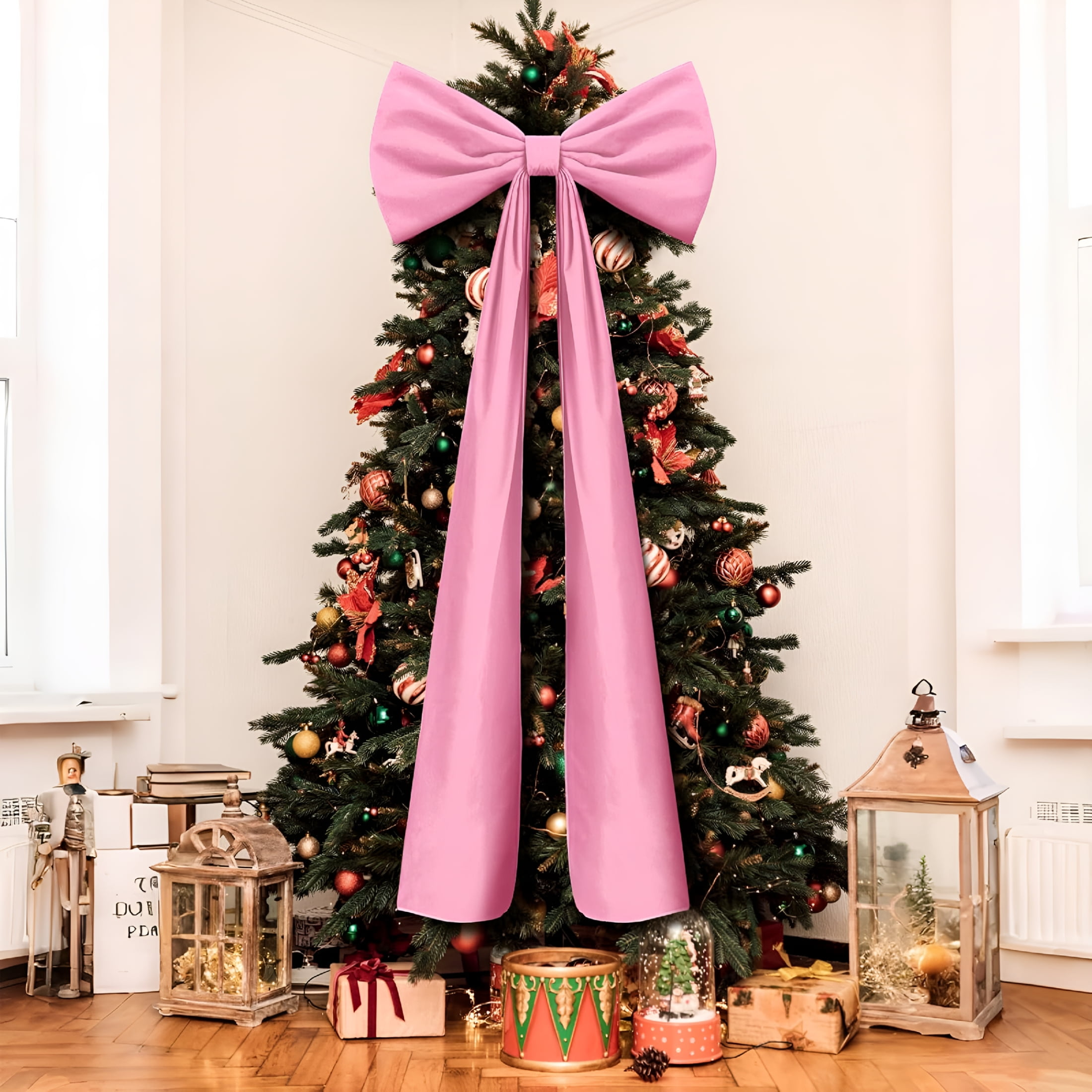LAMIRO 20X71 Inch Christmas Extra Large Velvet Bows Christmas Tree ...