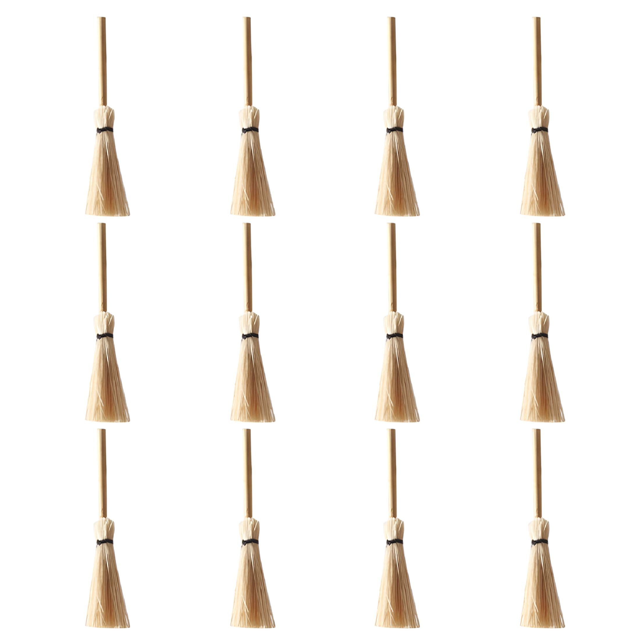 LAMIRO 24 PCS Mini Broom Broomstick Straw Craft Decor Photo Natural ...