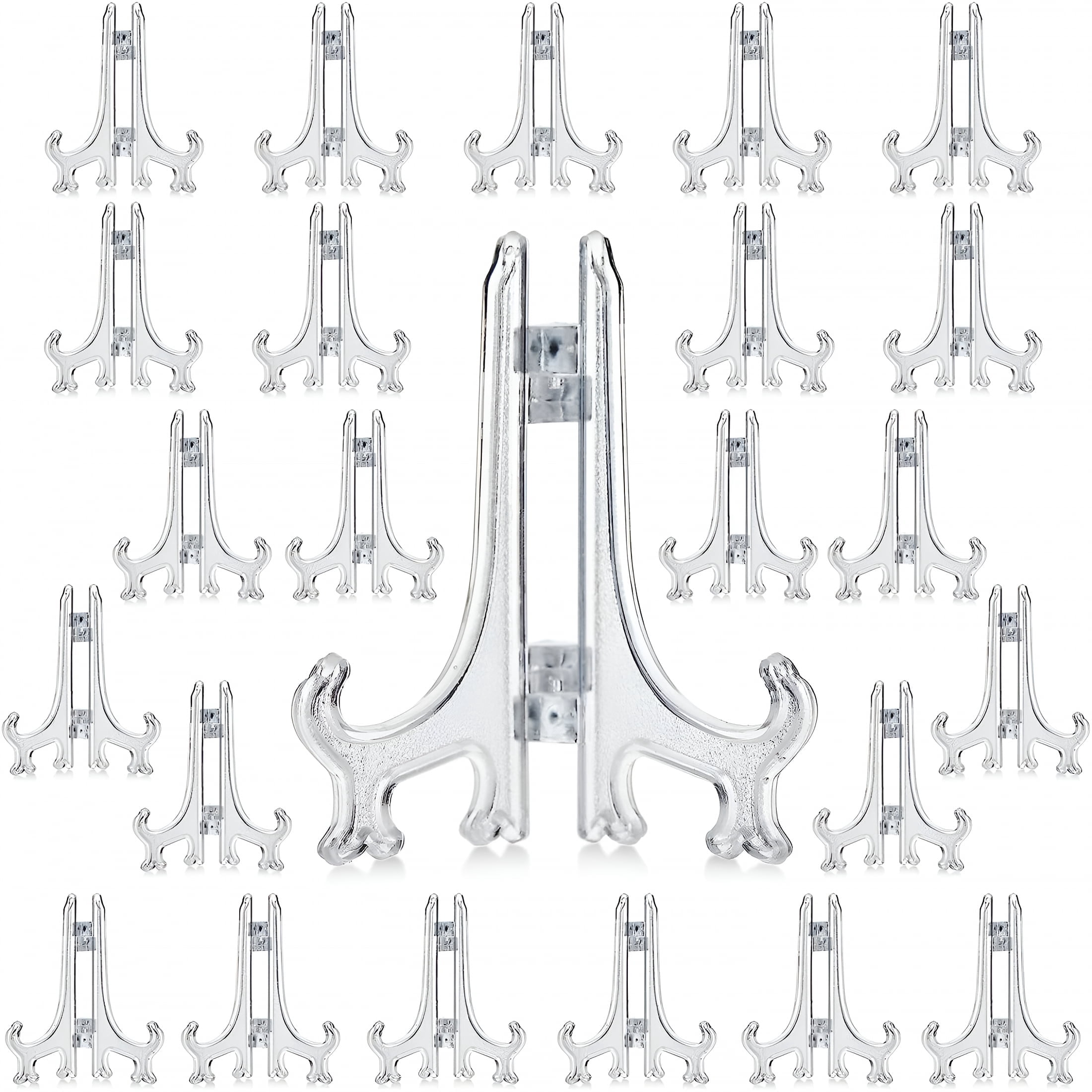LAMIRO 24 Pack Acrylic Easel Set,Card Display Stand,Mini Easels for ...