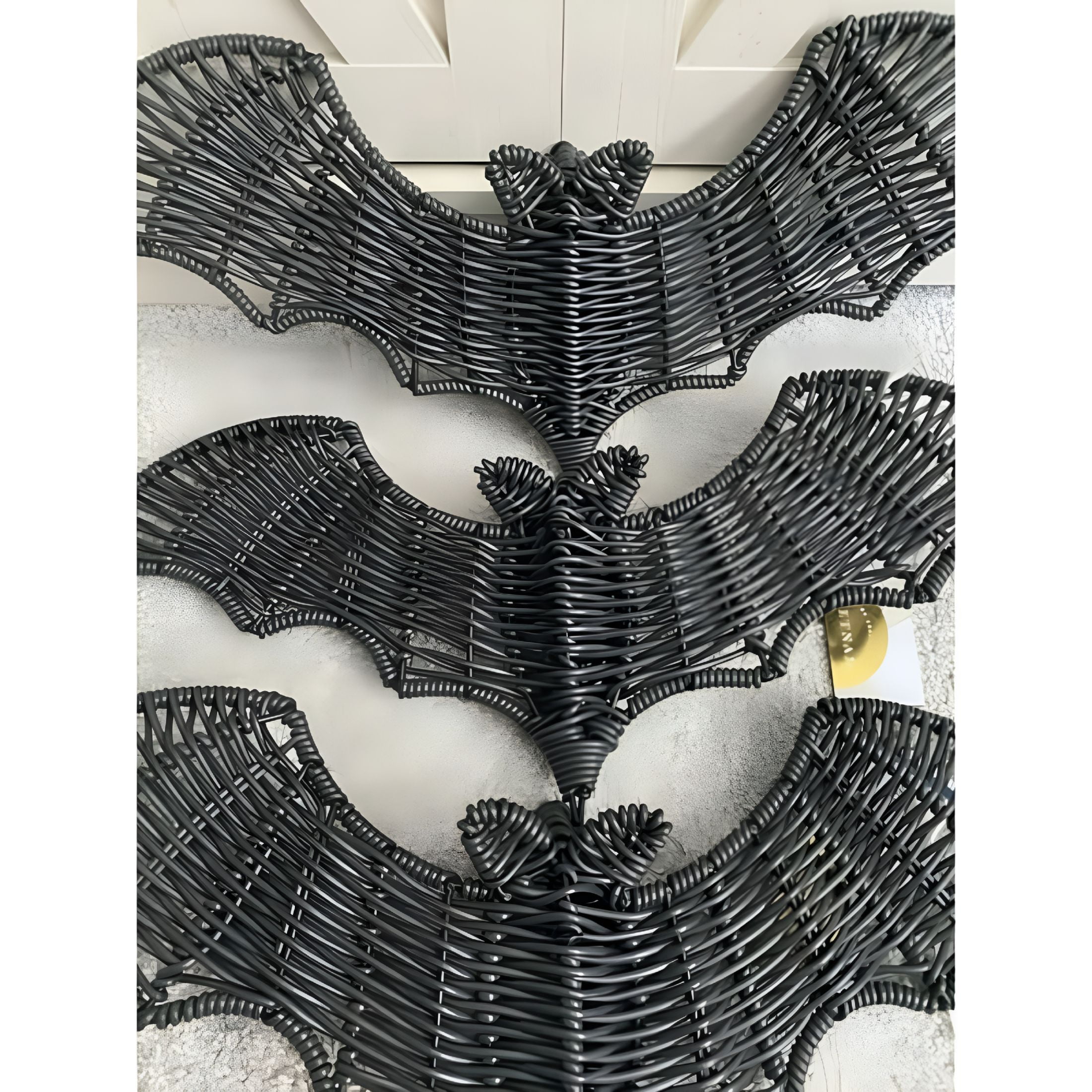 LAMIRO 3 Pack Halloween Rattan Bat Decorations Black Woven Bats for ...