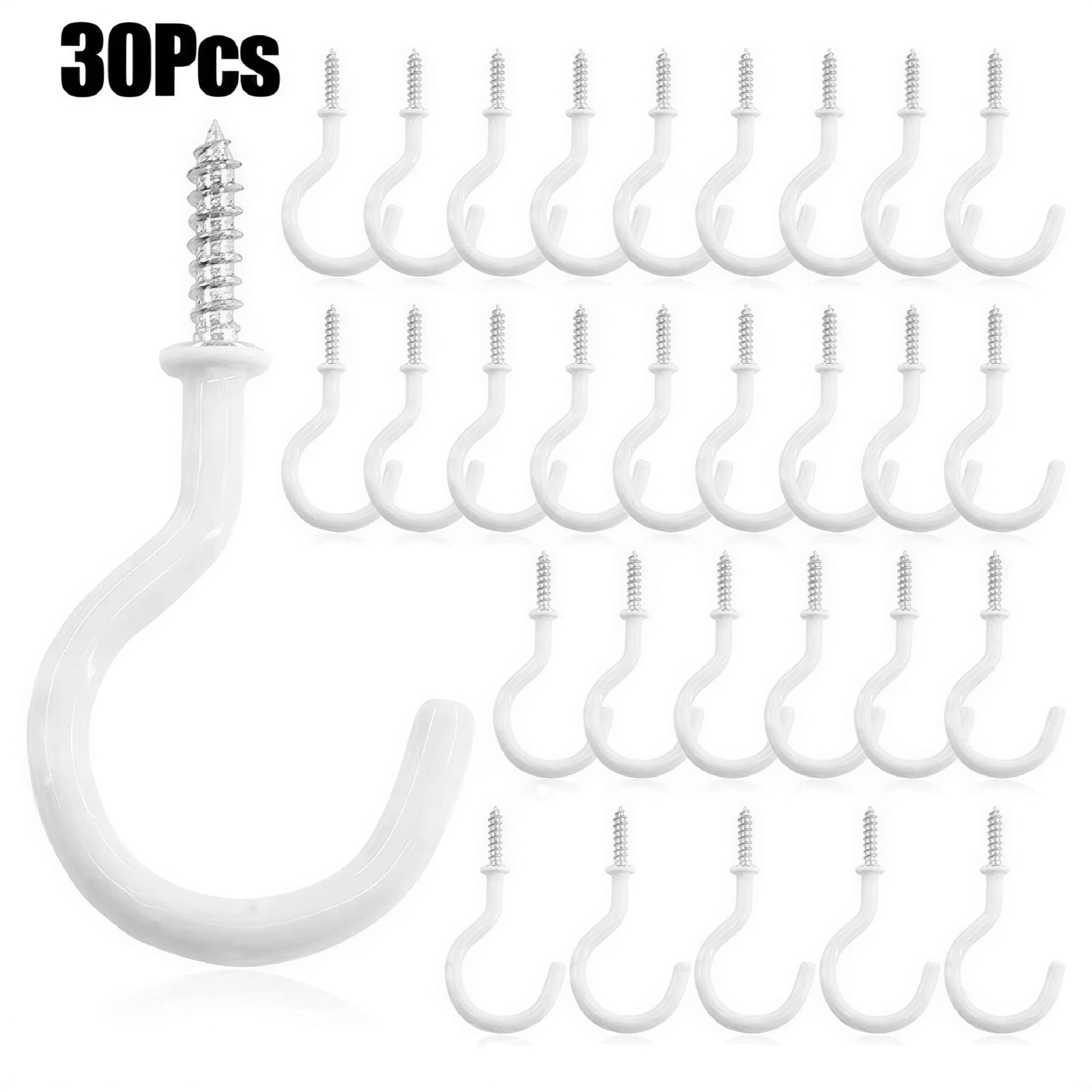TALENO 30 PCS Cup Hooks,Ceiling Hanging Hooks Screw Cup Hooks Utility ...