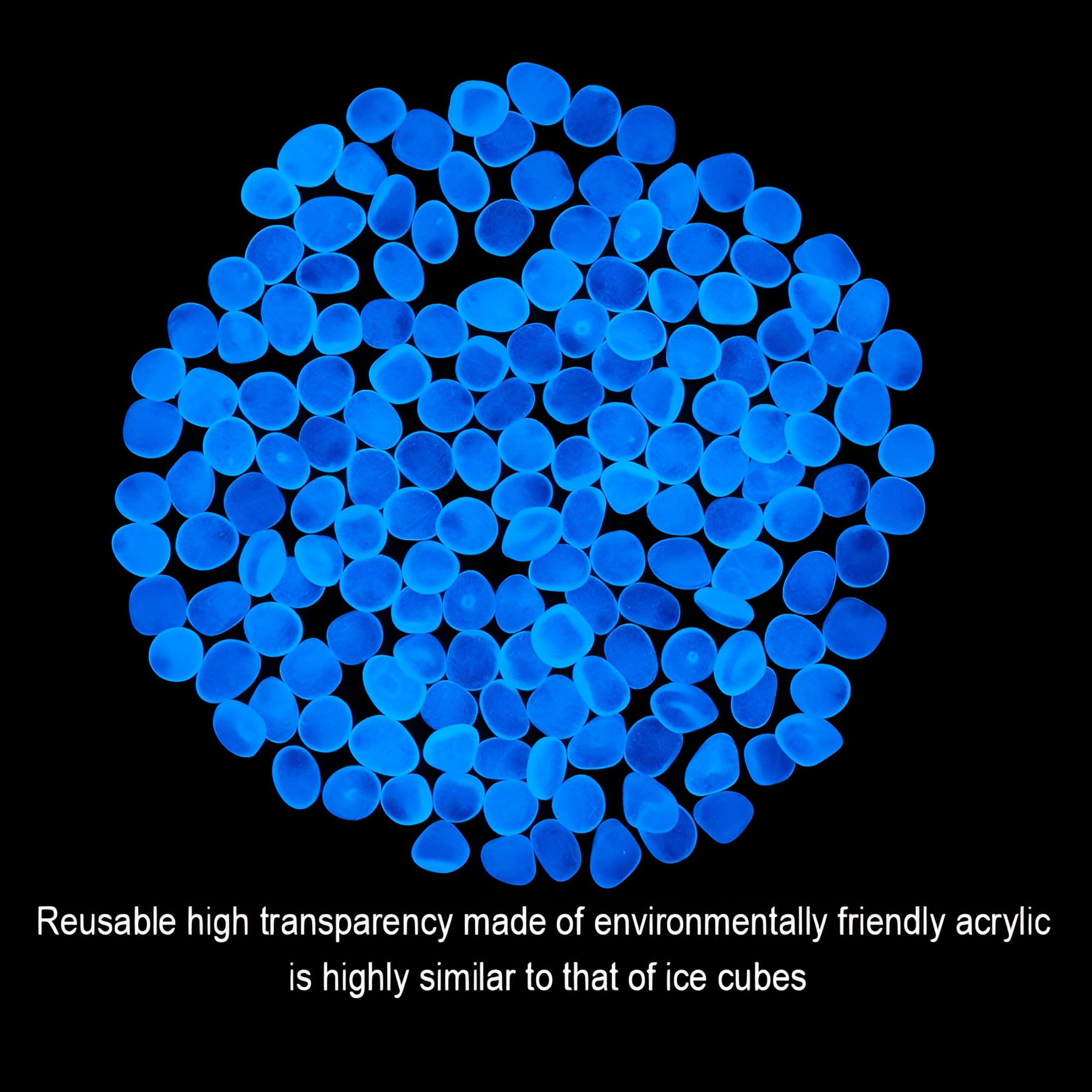 LAMIRO 300PCS Luminous Stones,Glow in The Dark Garden Pebbles Stones ...
