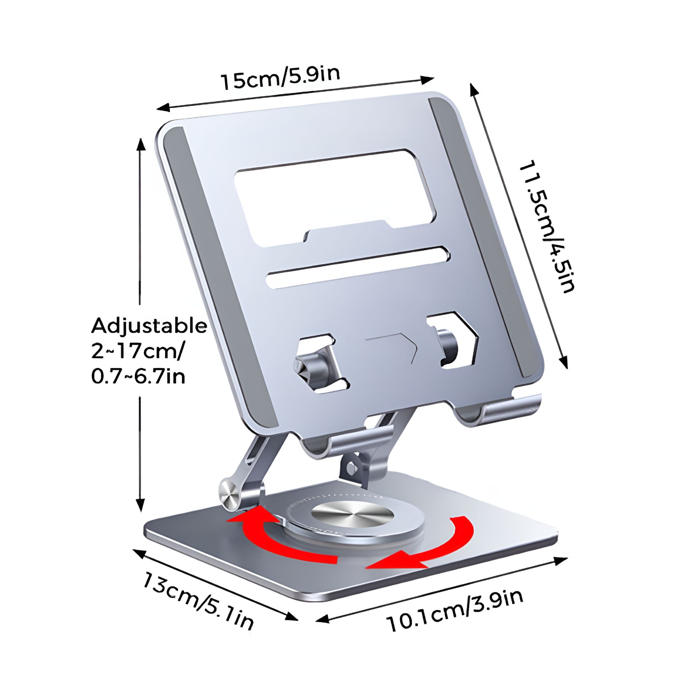LAMIRO 360º Aluminum Alloy Desktop Rotary Stand,Height Laptop Stand ...
