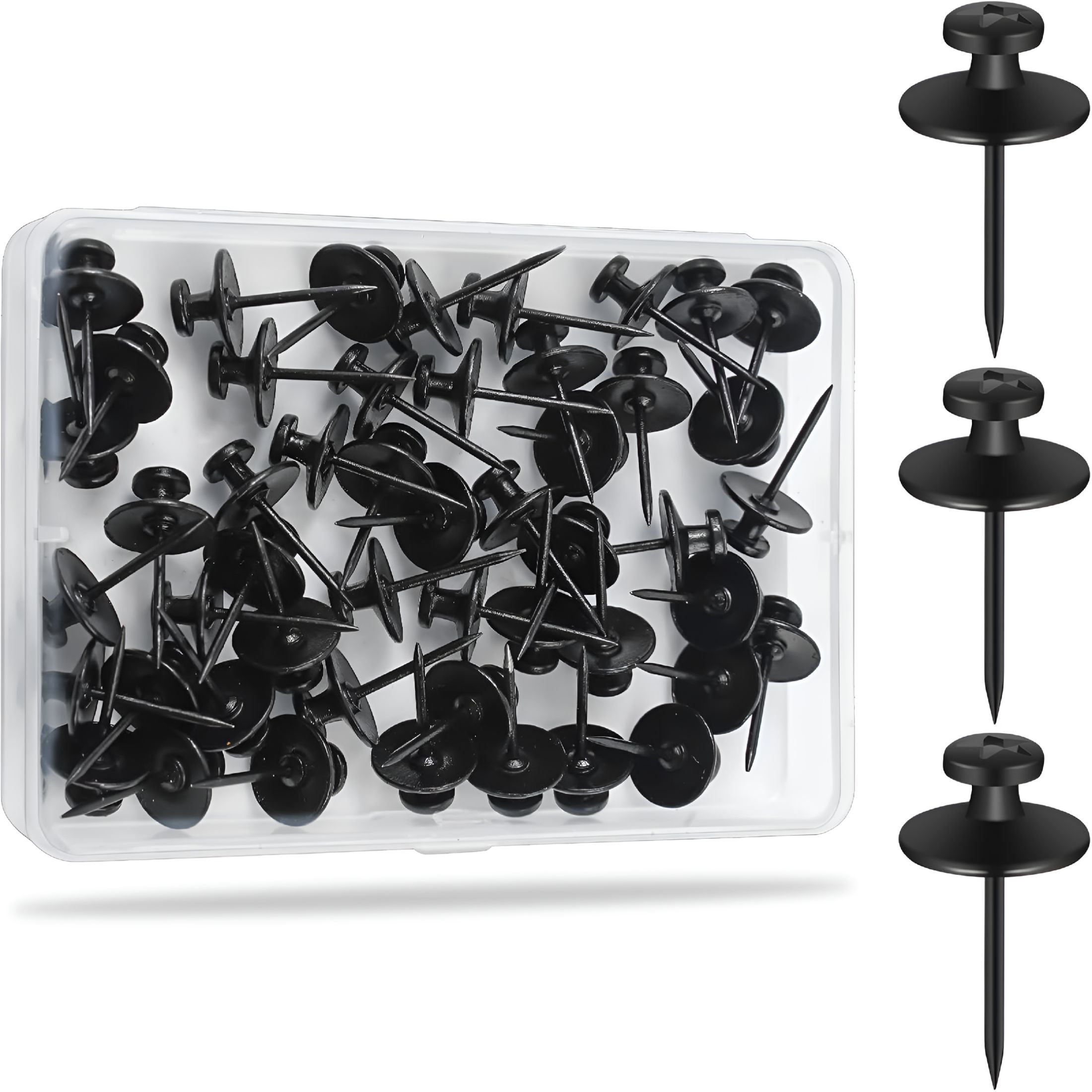 LAMIRO 60Pcs Double Headed Nails for Hanging Pictures,Wall Hangers ...