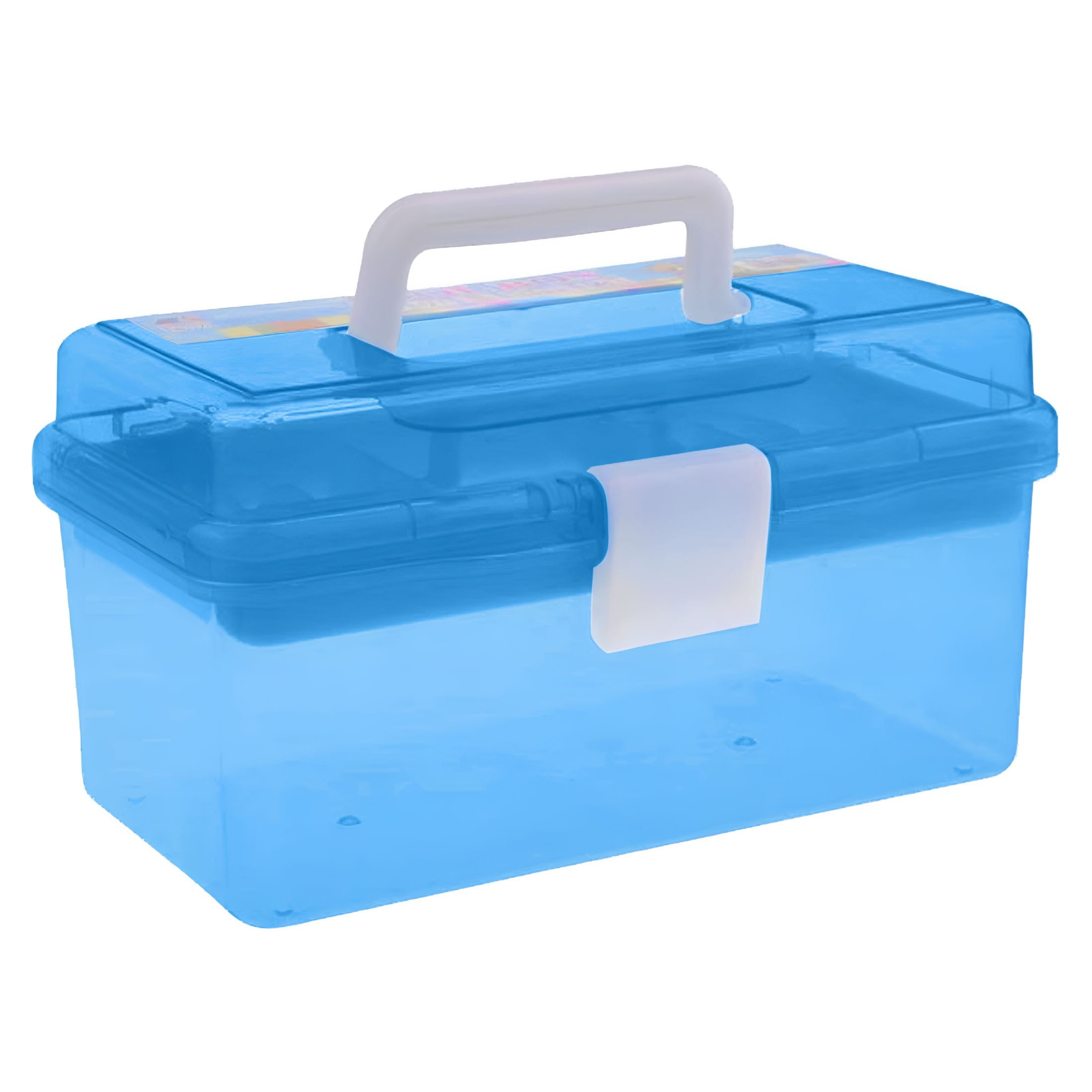 LAMIRO 7.9X4.1 Inch Clear Blue Multipurpose Empty Portable Storage Box ...
