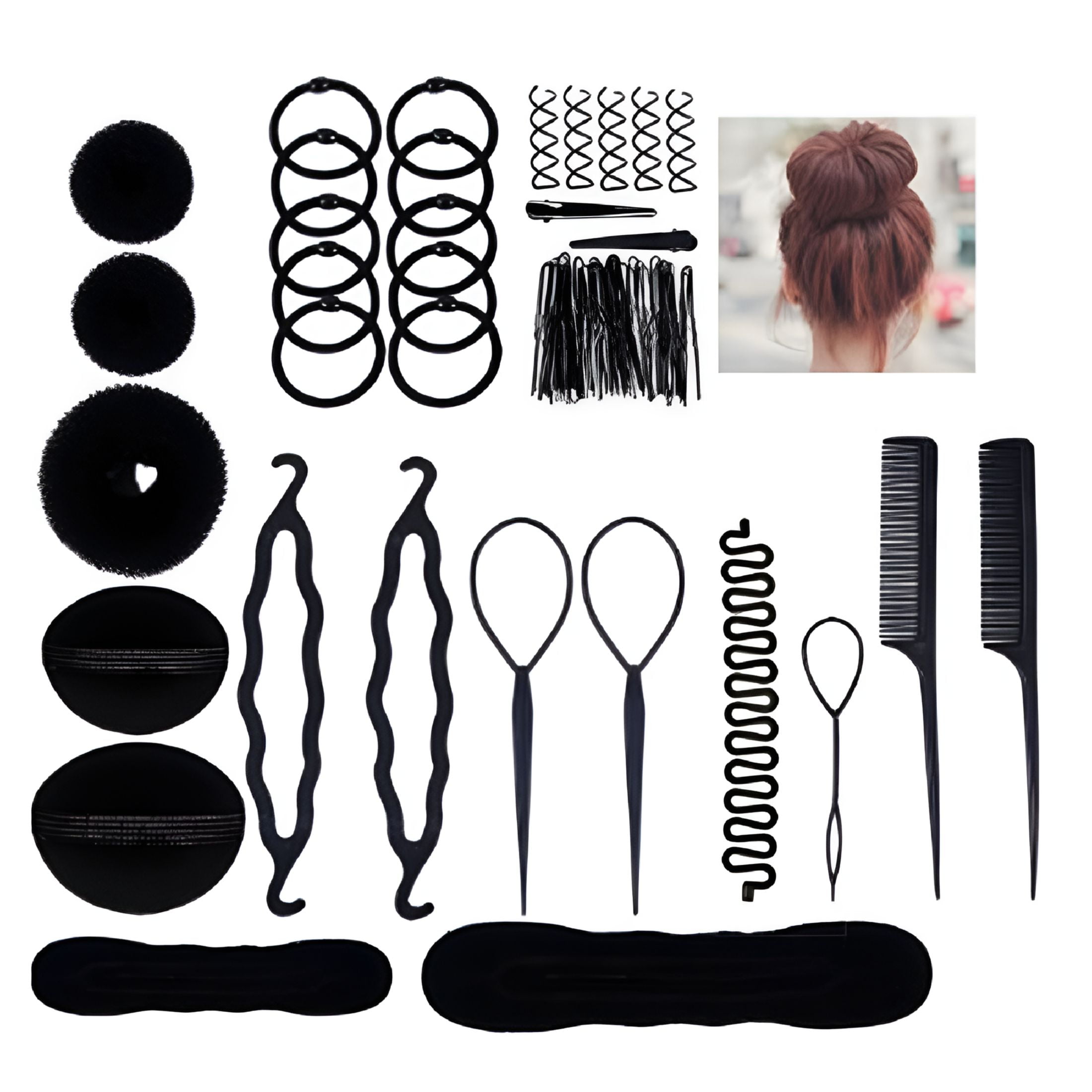 LAMIRO 71 Pcs/Set Hair Styling Clips Bun Makers Twist Braid Ponytail ...