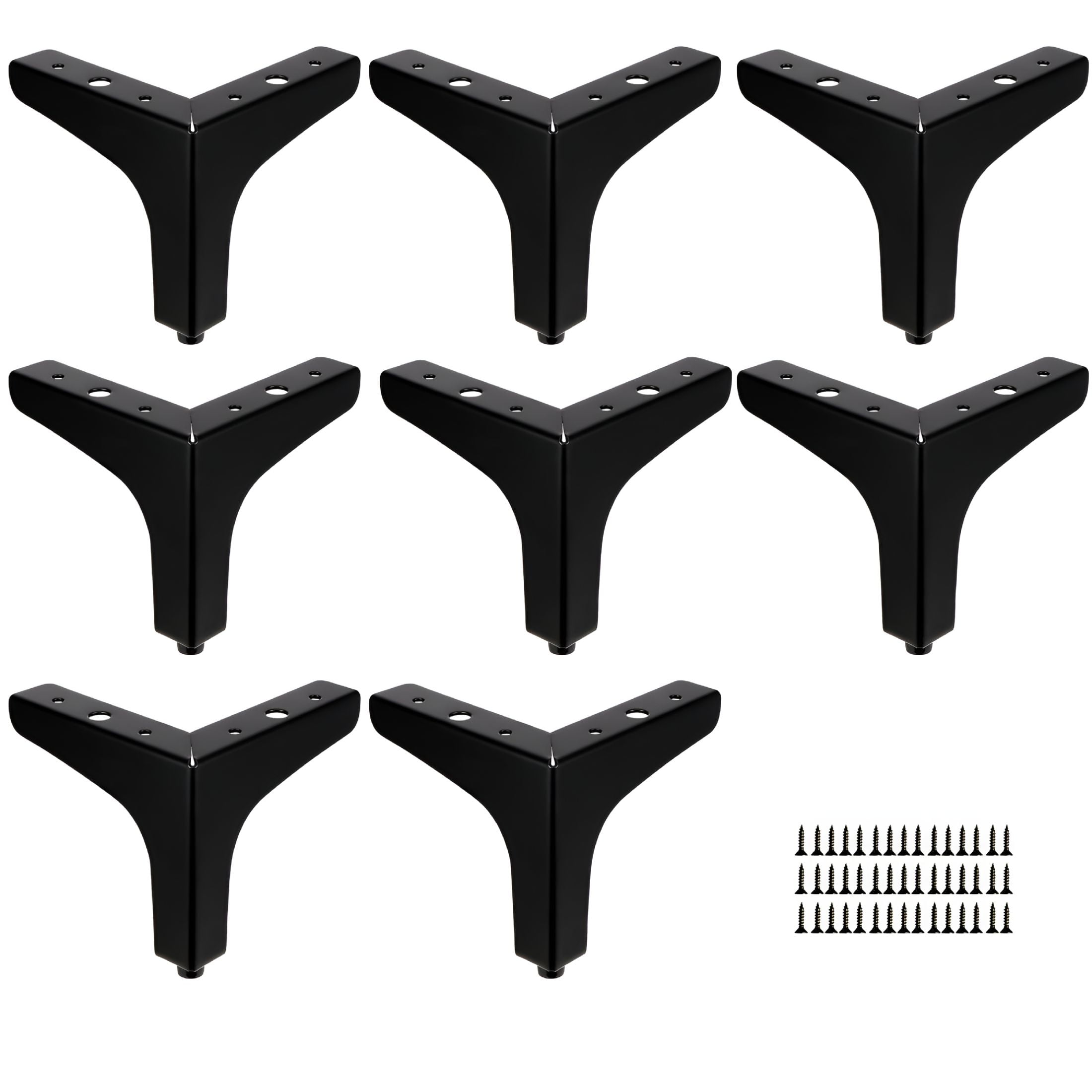 LAMIRO 8Pcs 6 Inch Black Furniture Legs,Replacement Iron Triangle Sofa ...