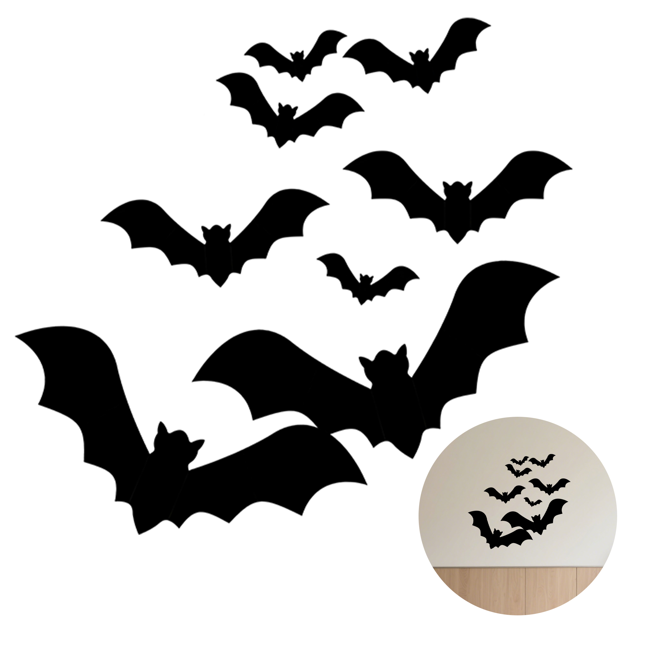 LAMIRO 8Pcs Bat Decor Halloween Decorations Indoor,Bat Halloween ...