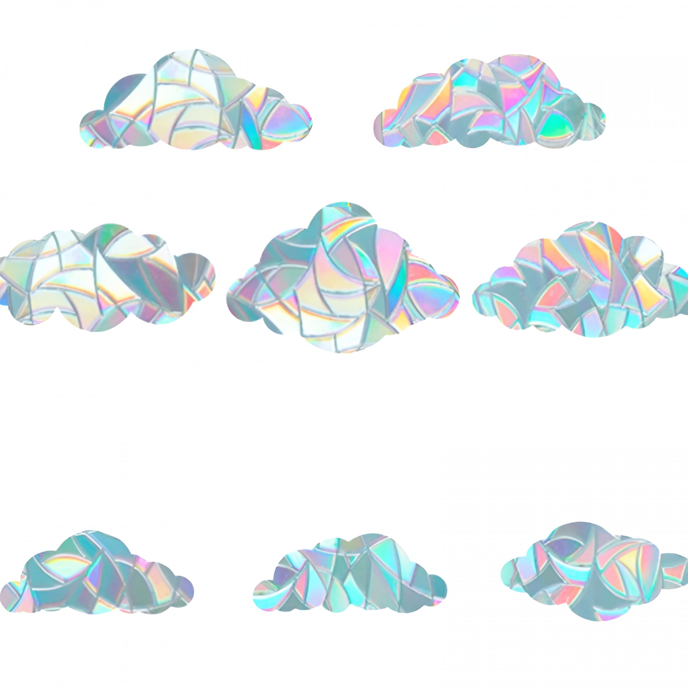 LAMIRO 8Pcs Large Rainbow Window Clings 3D Decorative Window Film Cloud ...