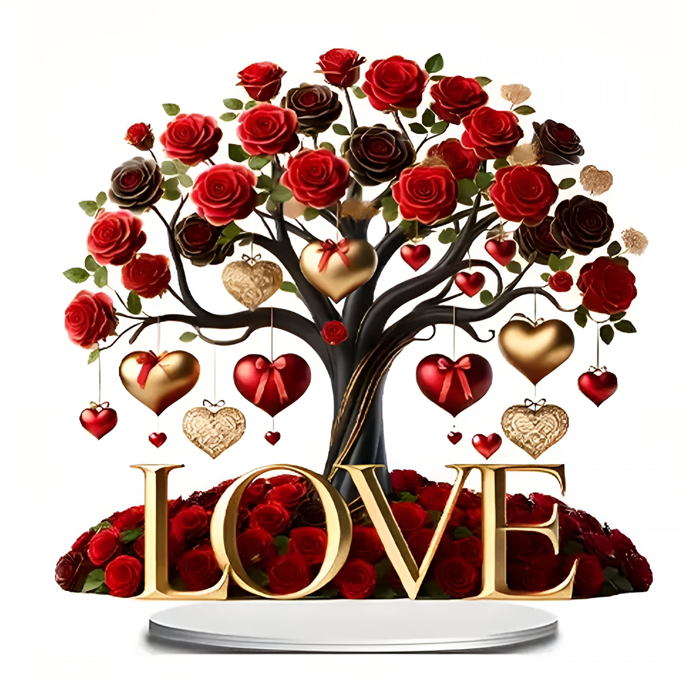 LAMIRO Acrylic Rose Tabletop Decoration - Valentine'S Day Gift ...