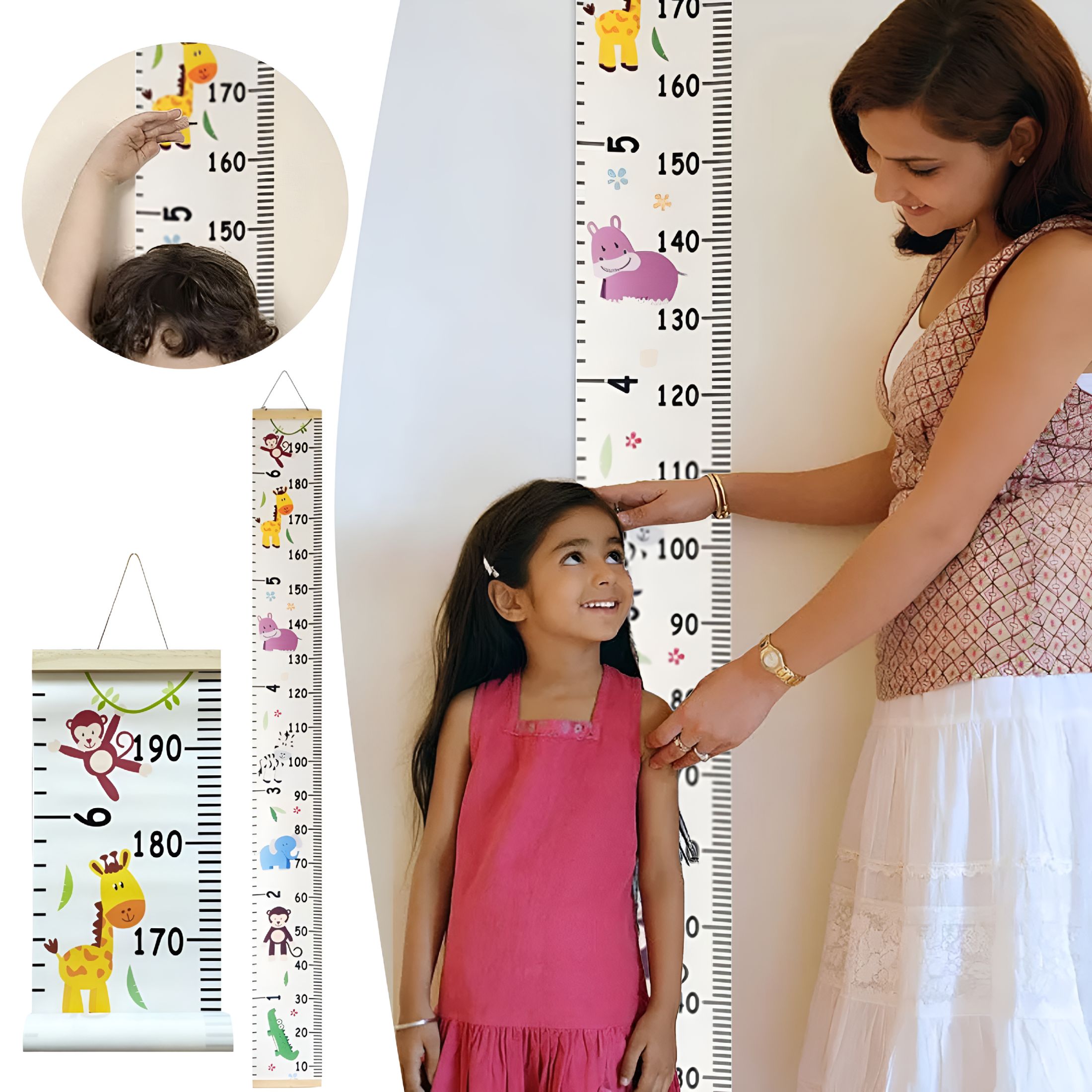 LAMIRO Baby Height Growth Chart,Canvas Height Chart for Kids,Baby ...