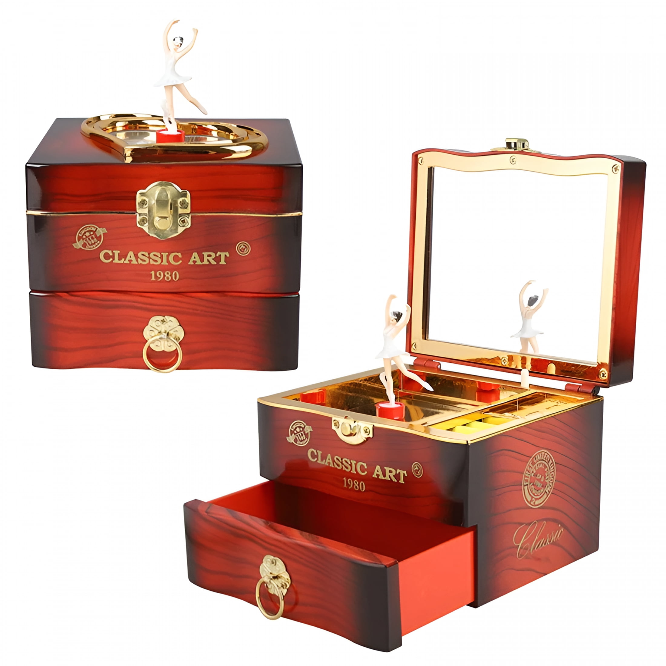 LAMIRO Children Classic Music Box, Dance Ballerina Musical Jewelry Box ...