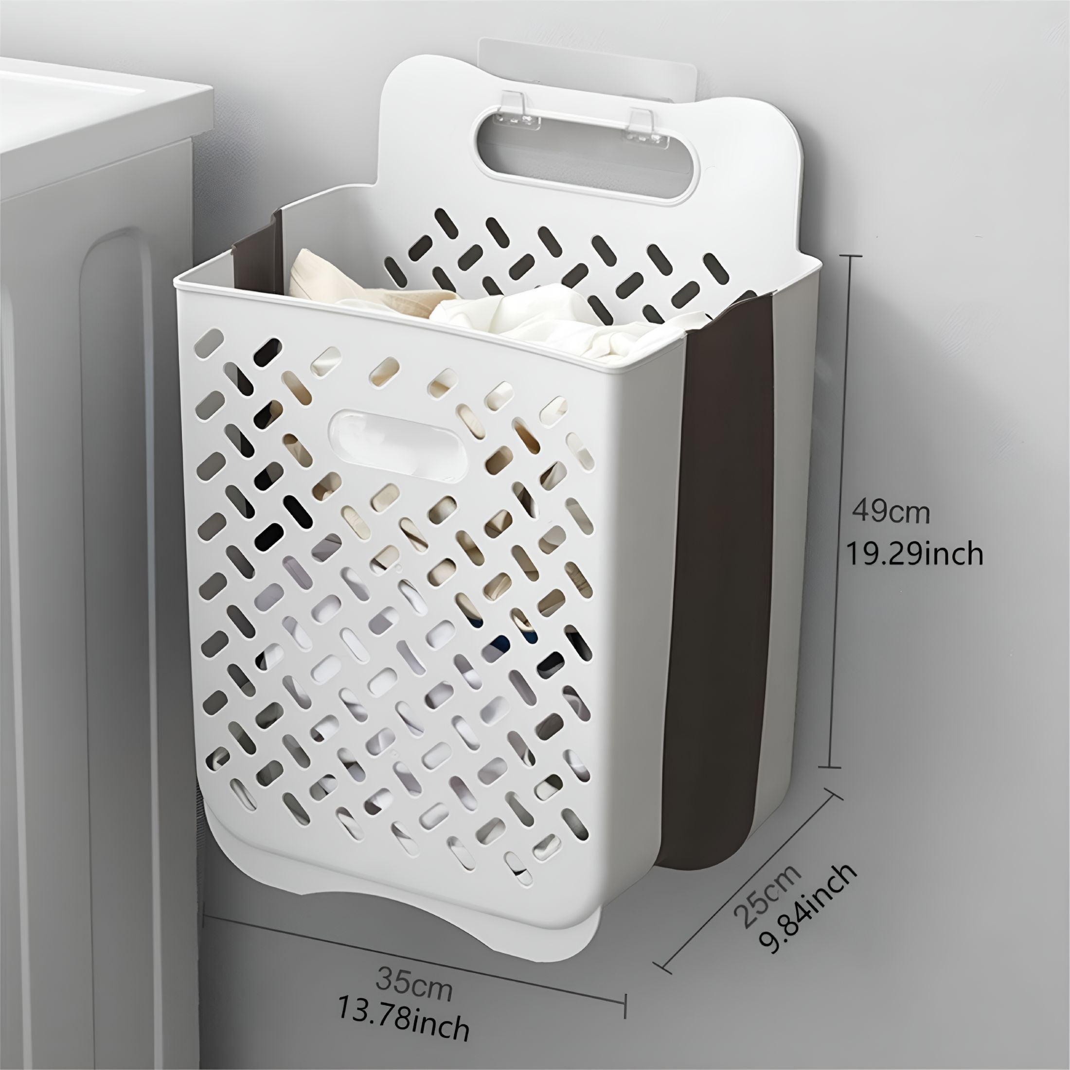 LAMIRO Collapsible Laundry Hamper Wall Mount Foldable Laundry Basket ...